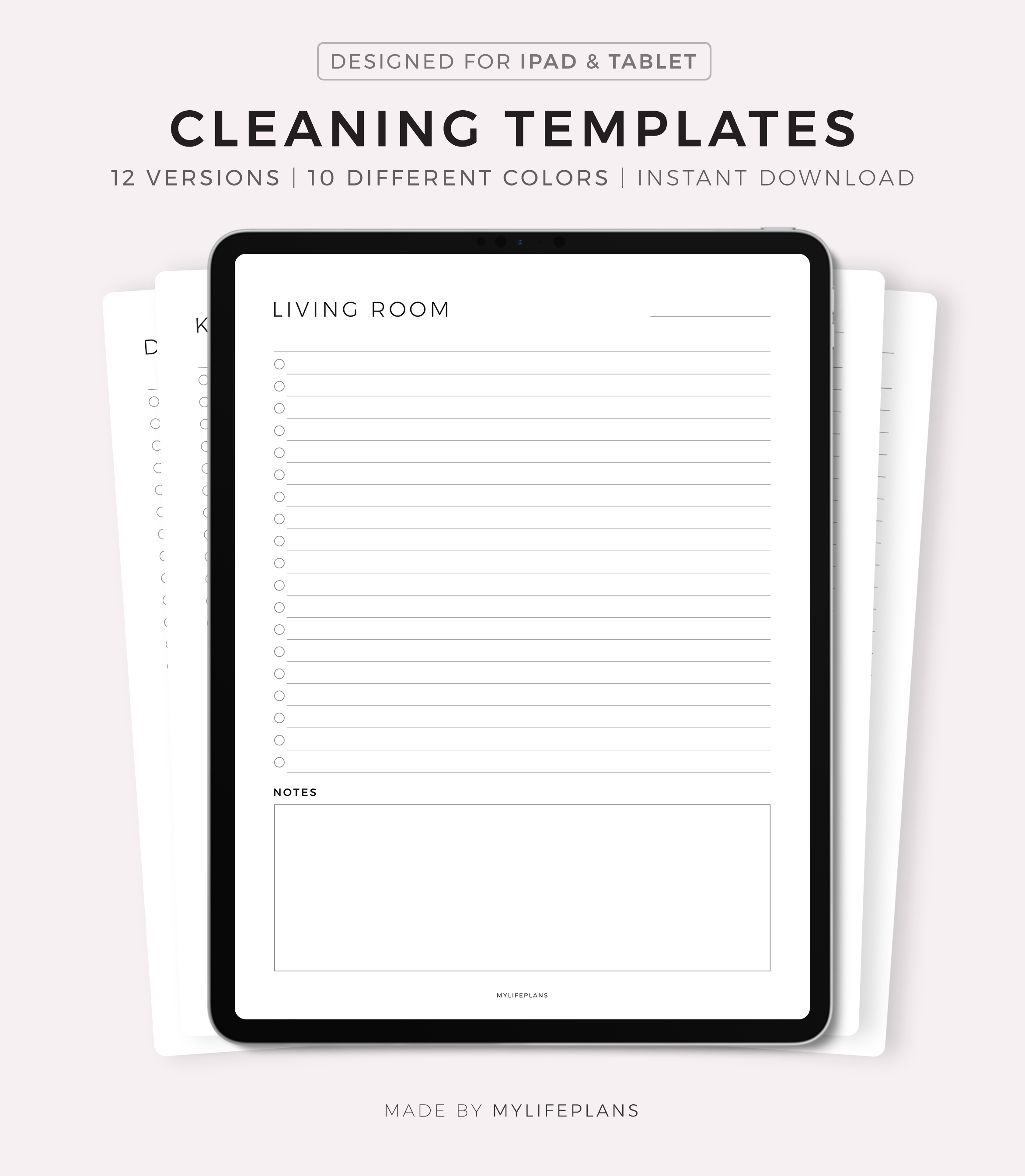 Digital House Cleaning Cards for Goodnotes, Notability, Xodo, Noteshelf ...