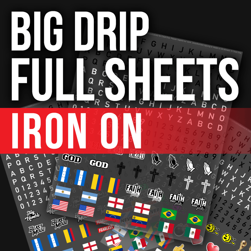 Cleat Drip - Big Drip - Full Sheets Iron On Transfers