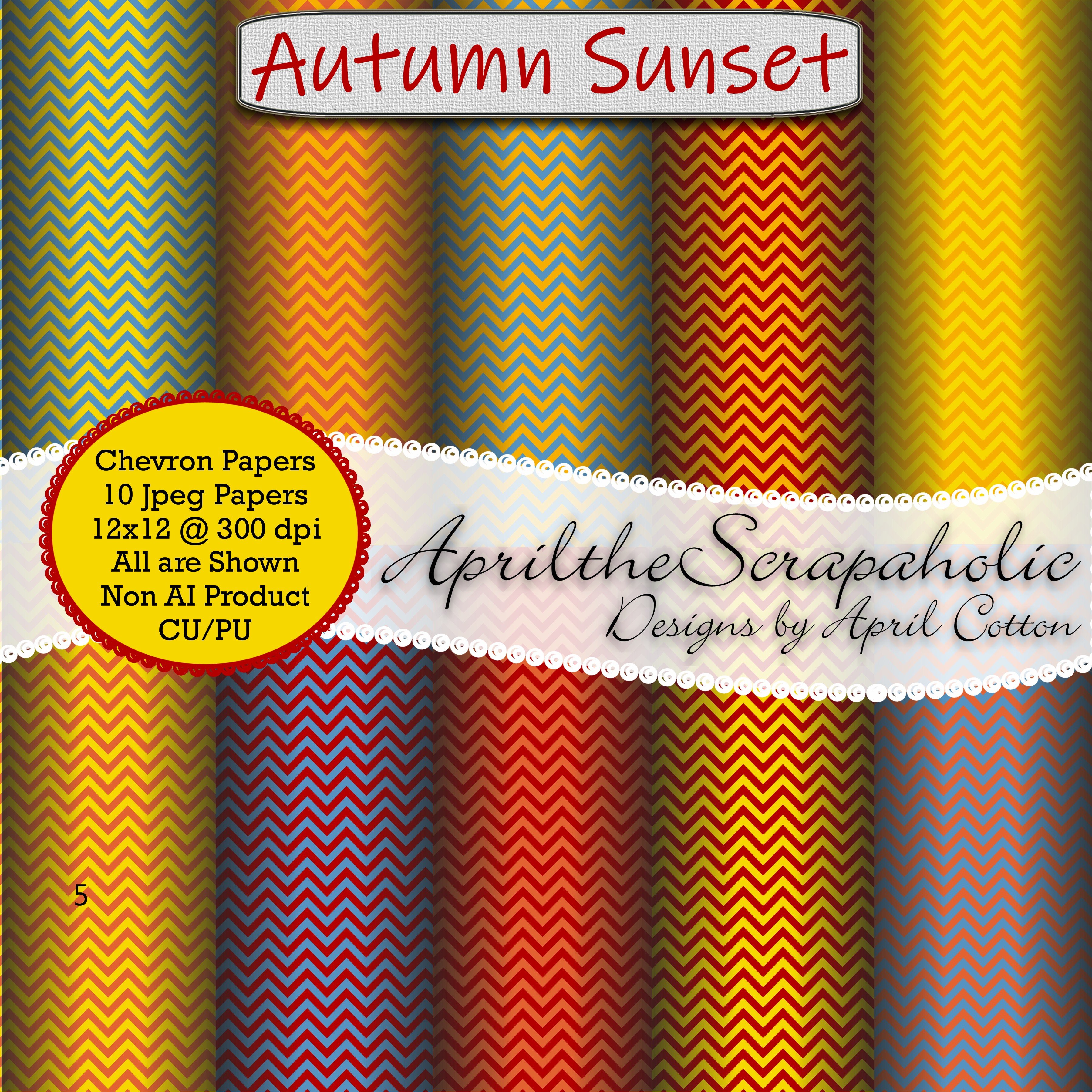 Autumn Sunset - Chevron Papers - Payhip