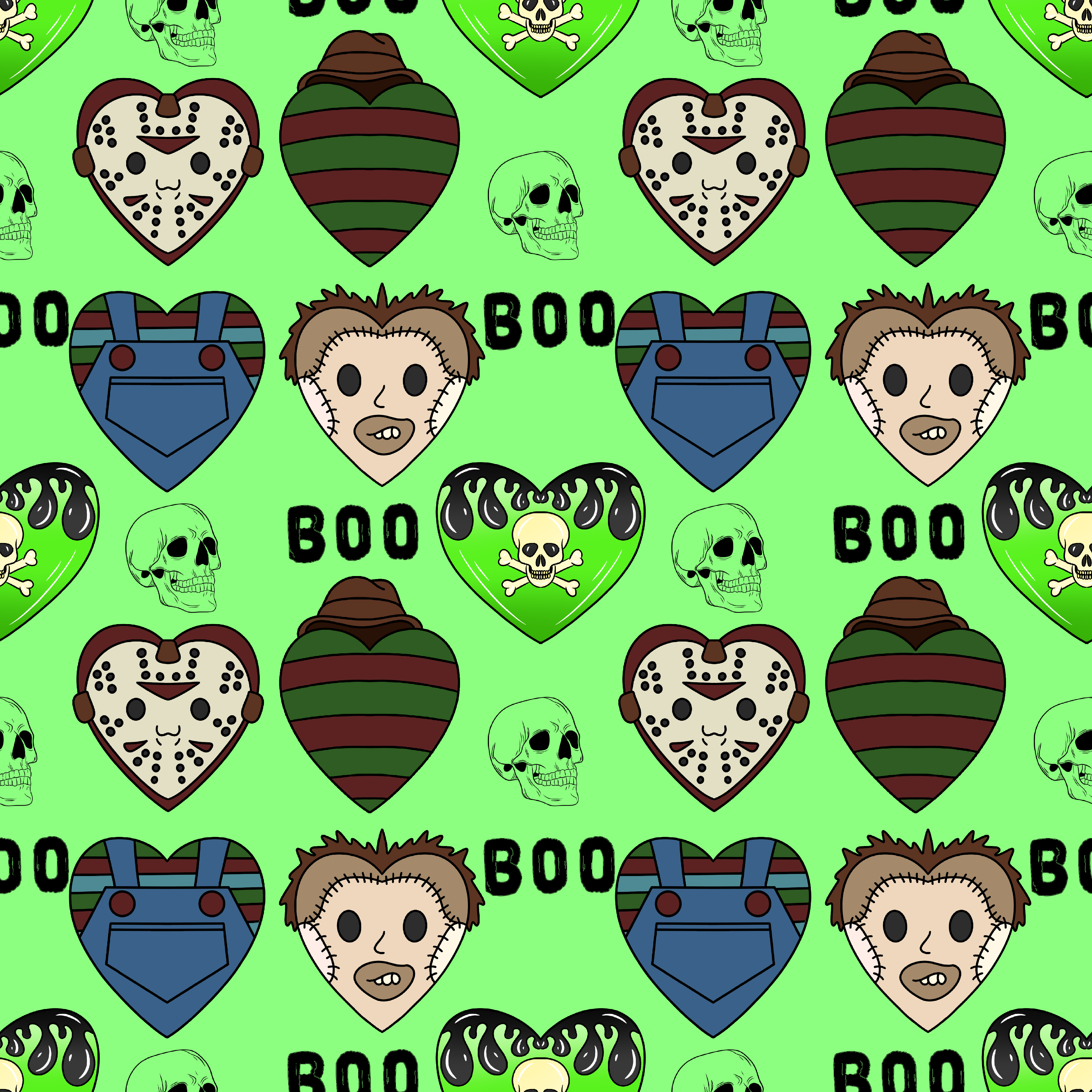 Horror hearts seamless - Payhip