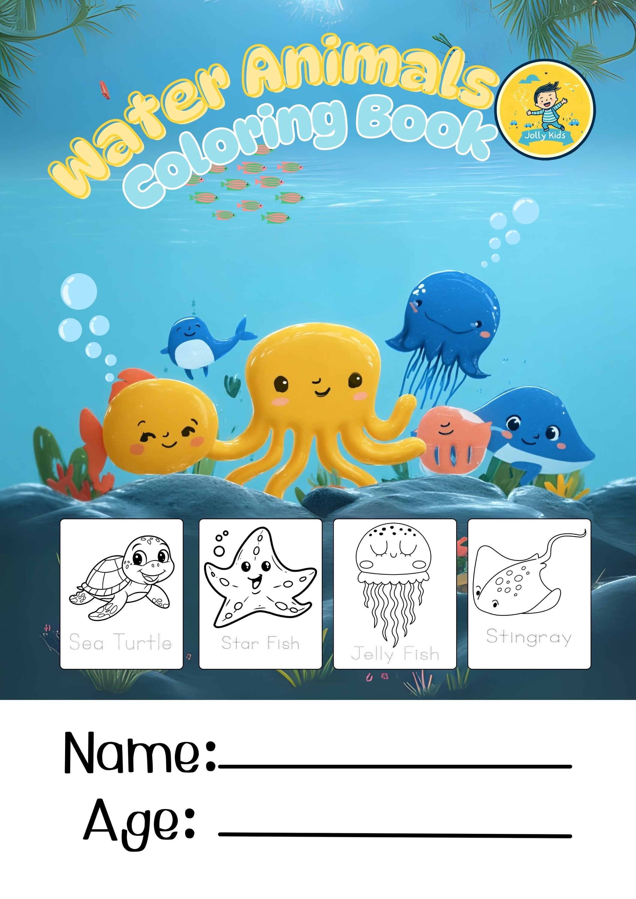 Water Animals Coloring Book for Kids | Printable Activity Book | Ocean ...