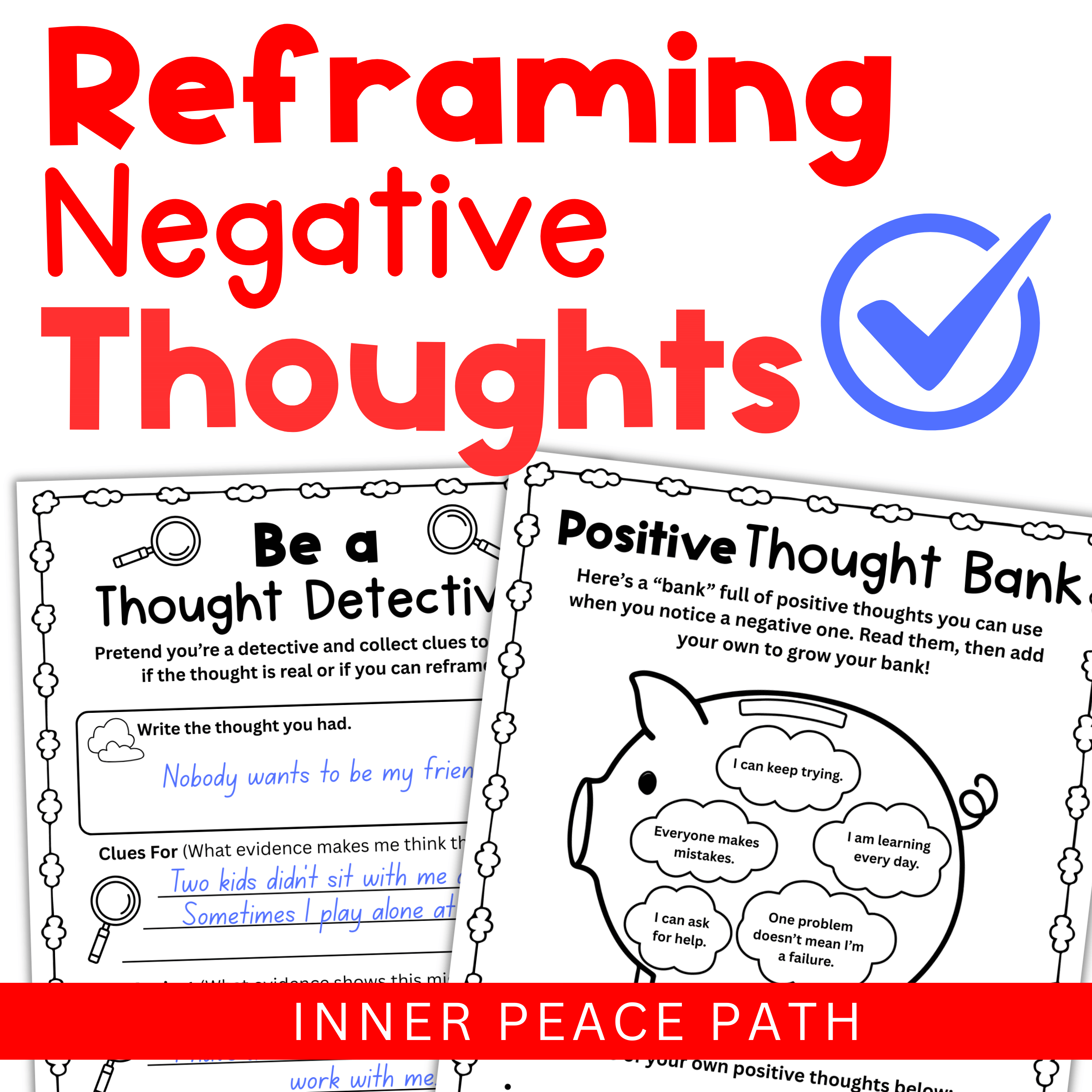 Reframing Negative Thoughts Worksheets Social Emotional Learning ...