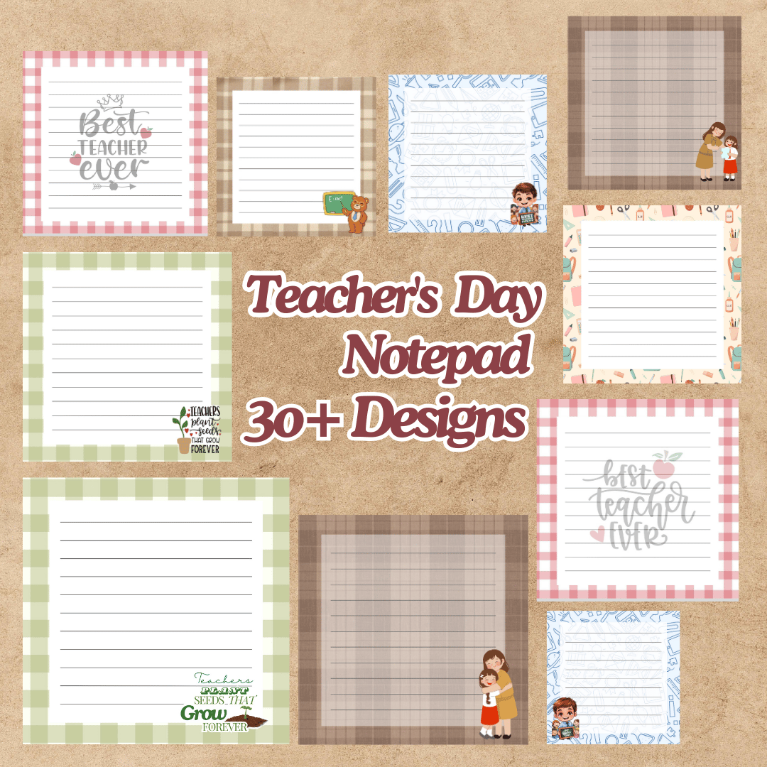 Teacher Day Notepad Bundle | 30 Designs - Payhip