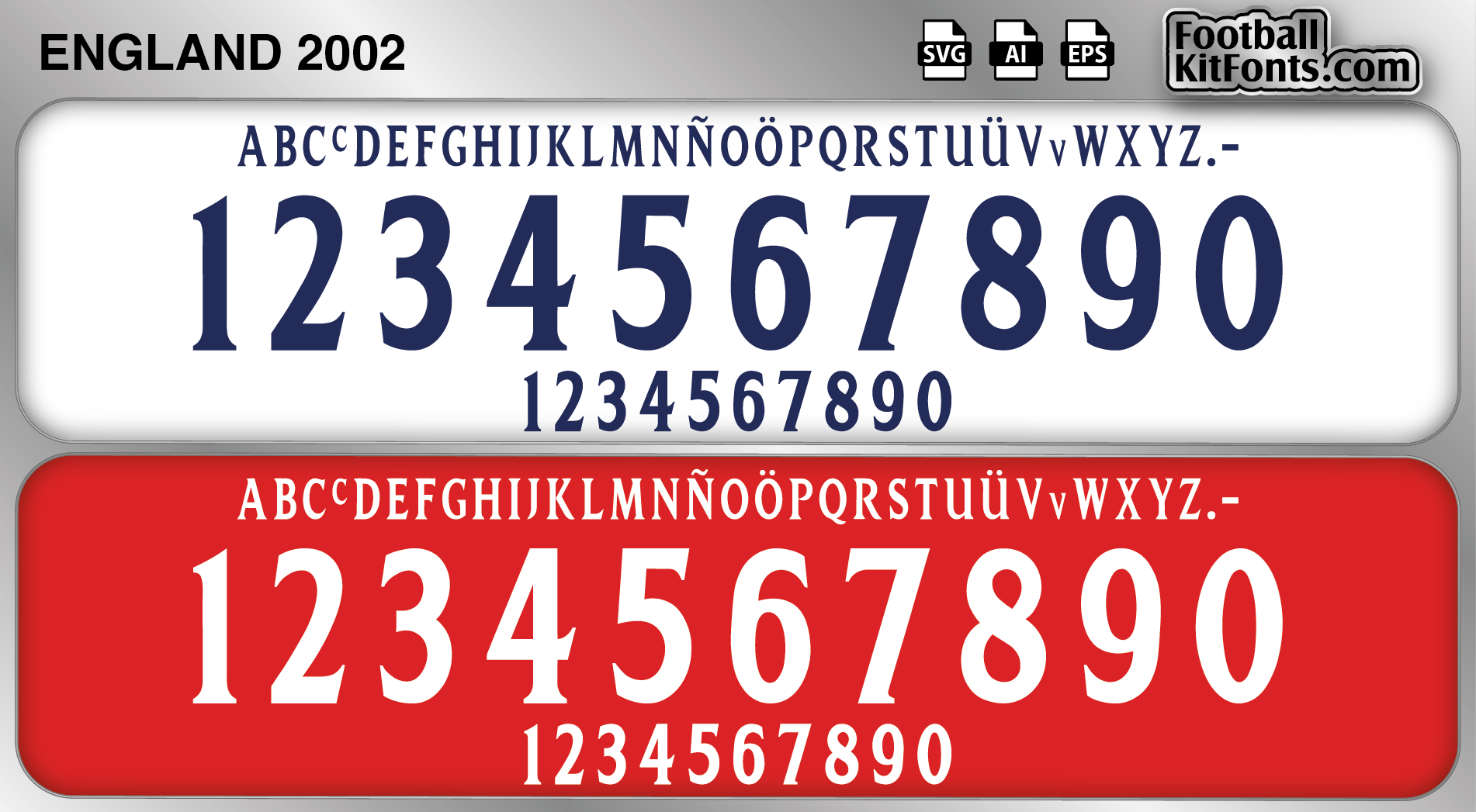 England 2002 Vector Font