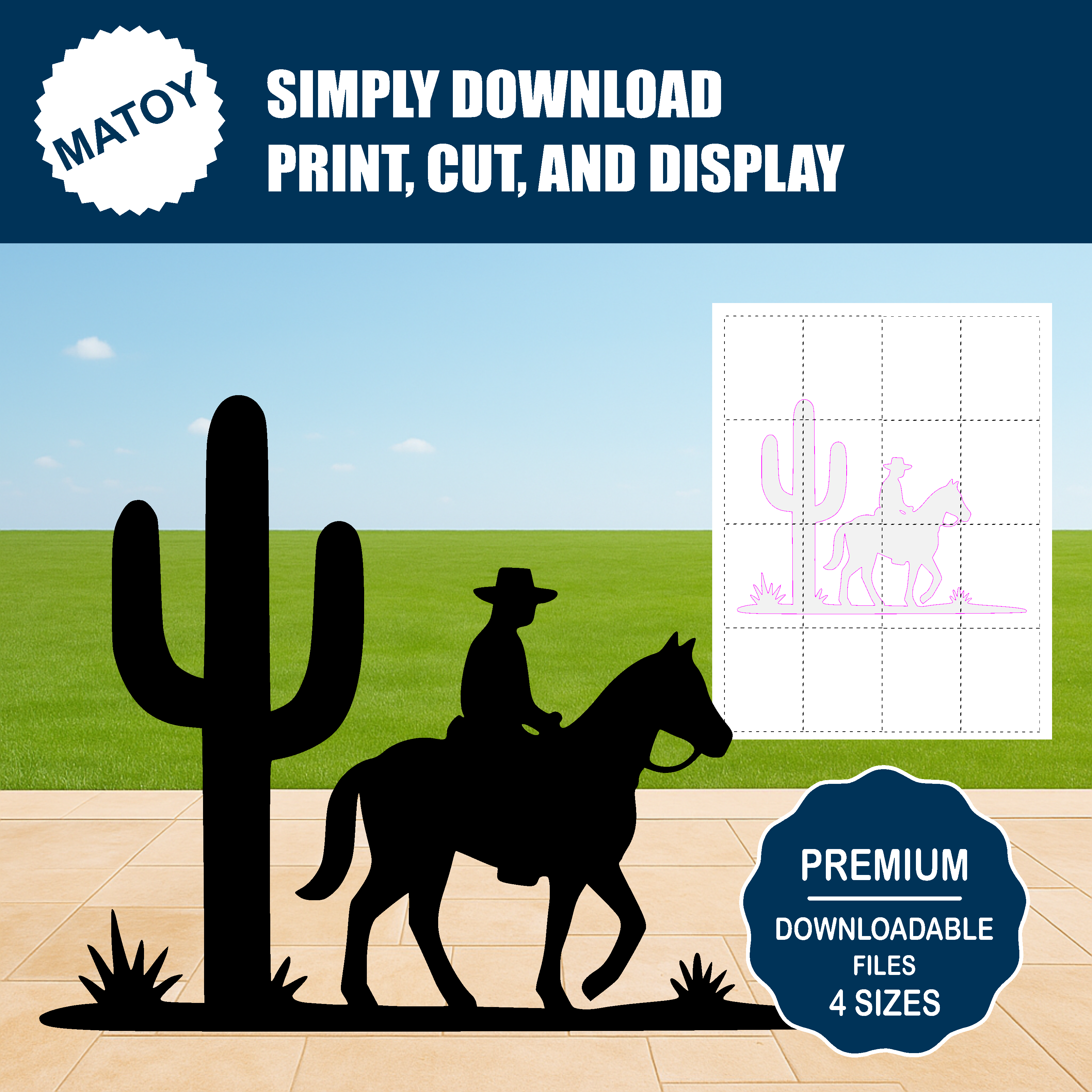 Western Themed Party and Wall Decor | Printable Life-Size Silhouette ...