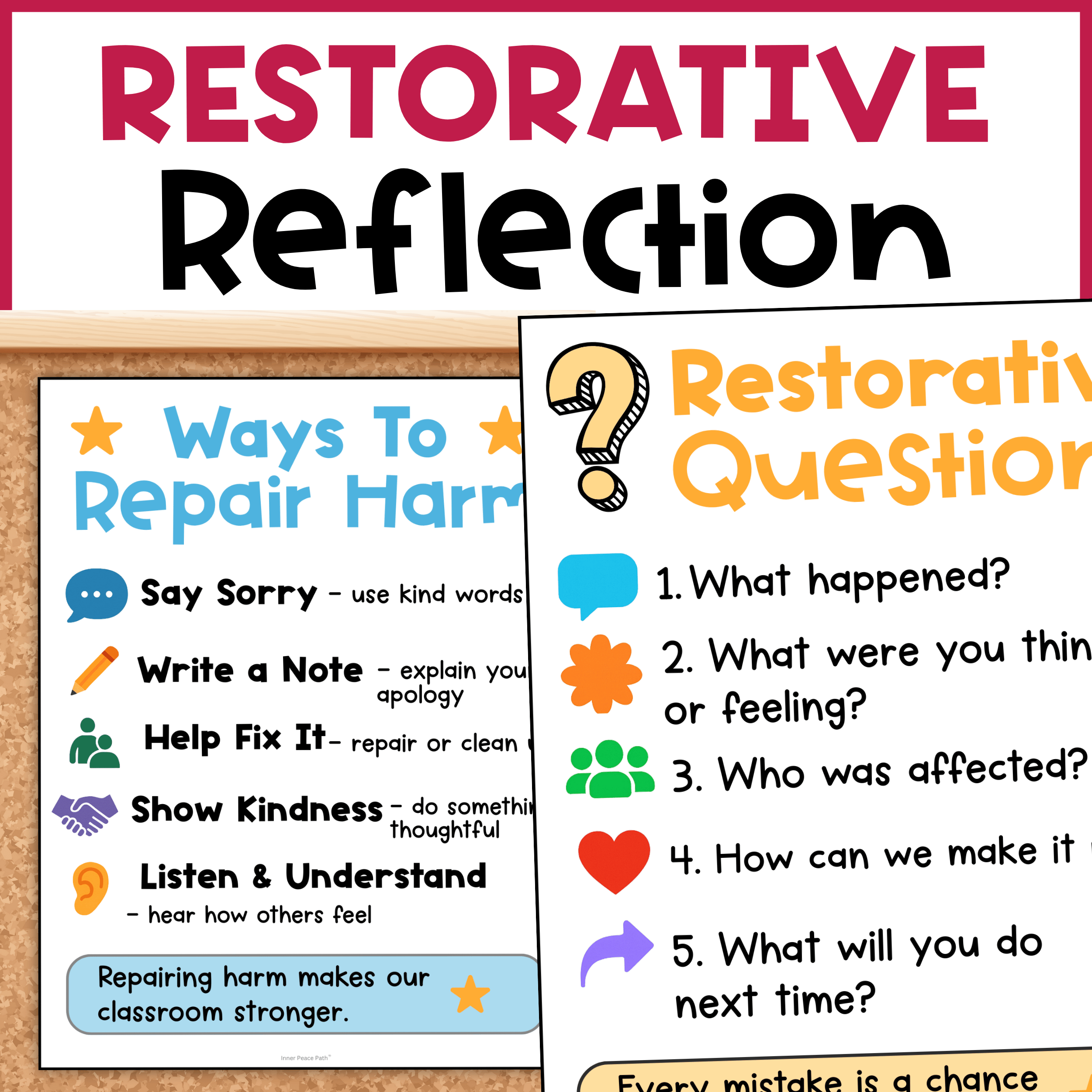 Reflection Sheet Restorative Practices Justice Posters | Restorative ...