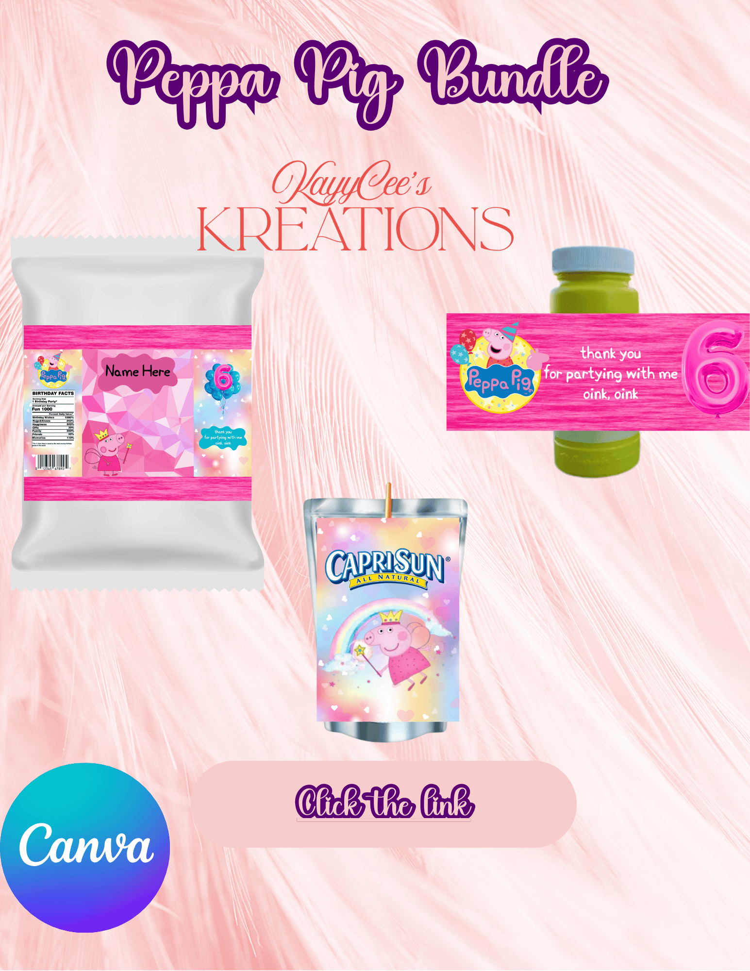 Peppa Pig Party Favor Design Bundle - Payhip