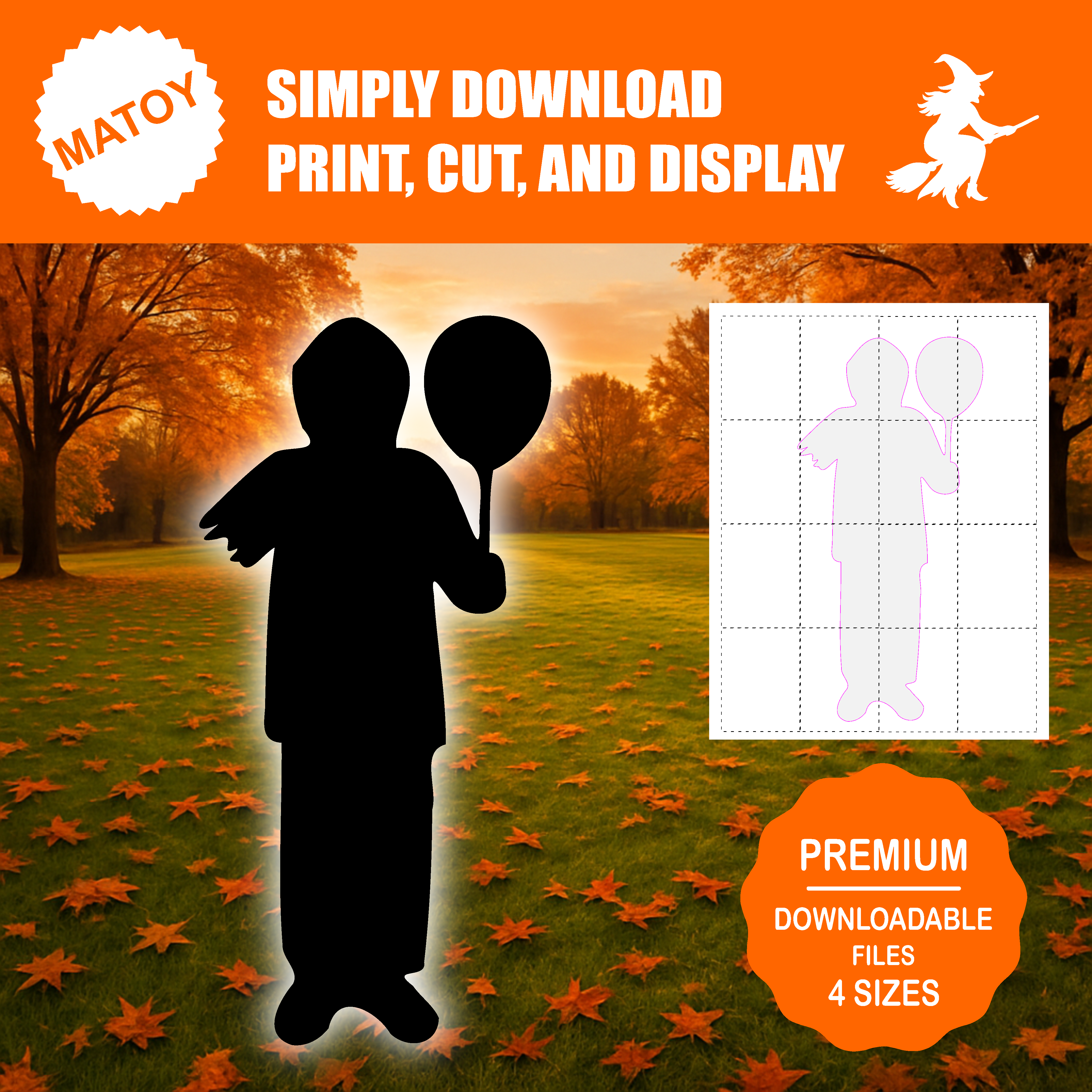 Creepy Halloween Party and Wall Decor | Printable Life-Size Silhouette ...