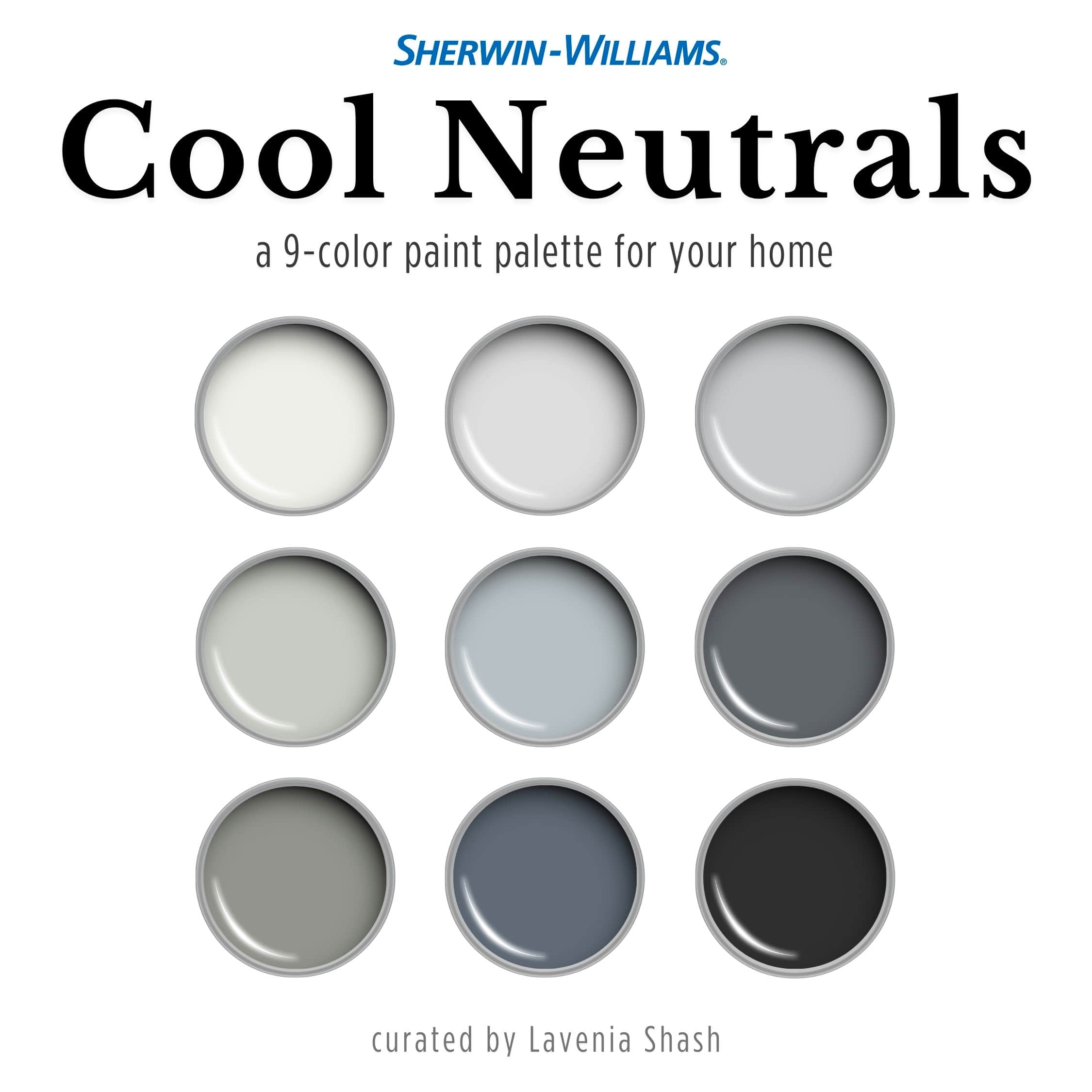 Cool Neutrals Color Palette: Sherwin Williams Paint Palette for Modern ...