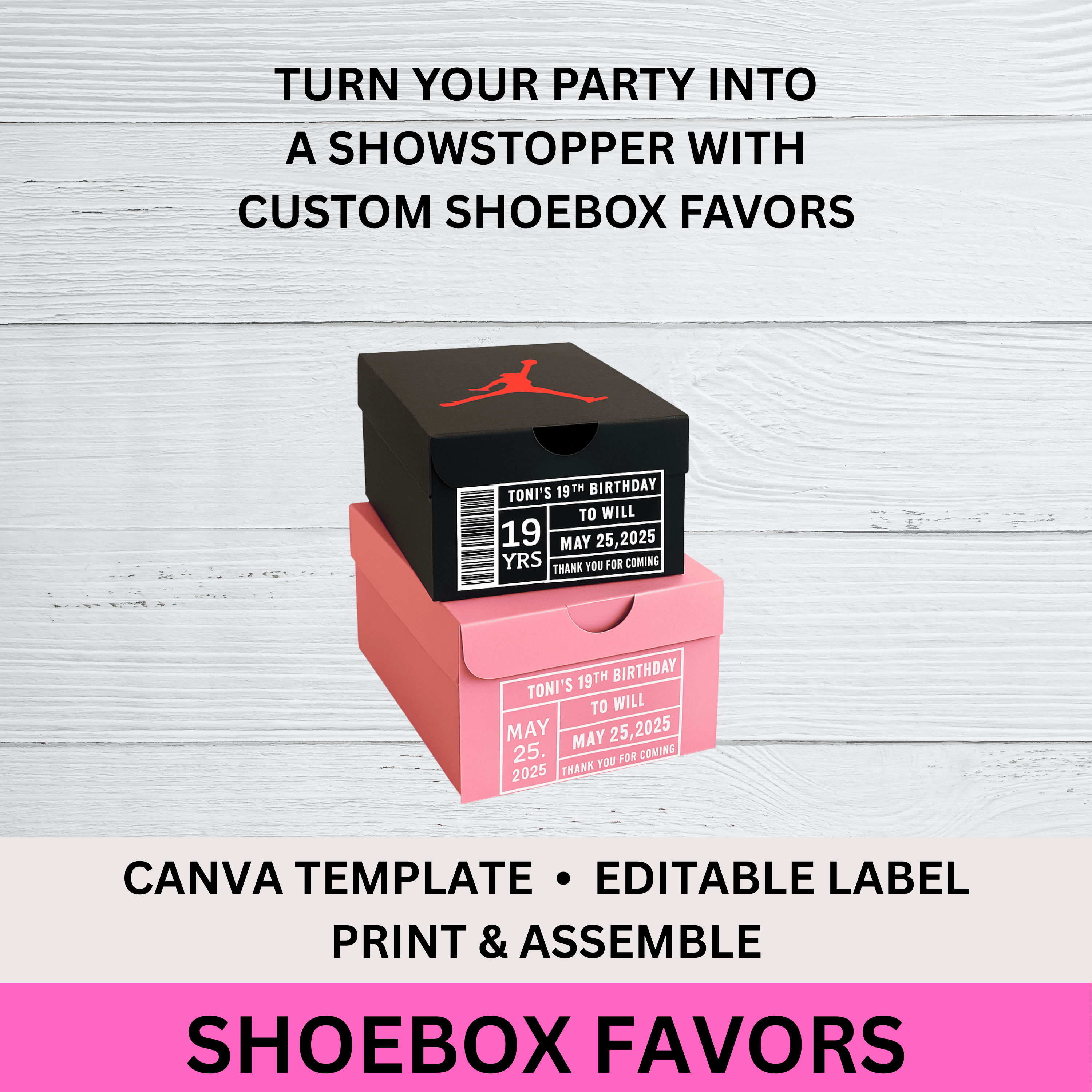 Mini Shoe Box & Label Template | Printable Drag-and-Drop Frame with ...