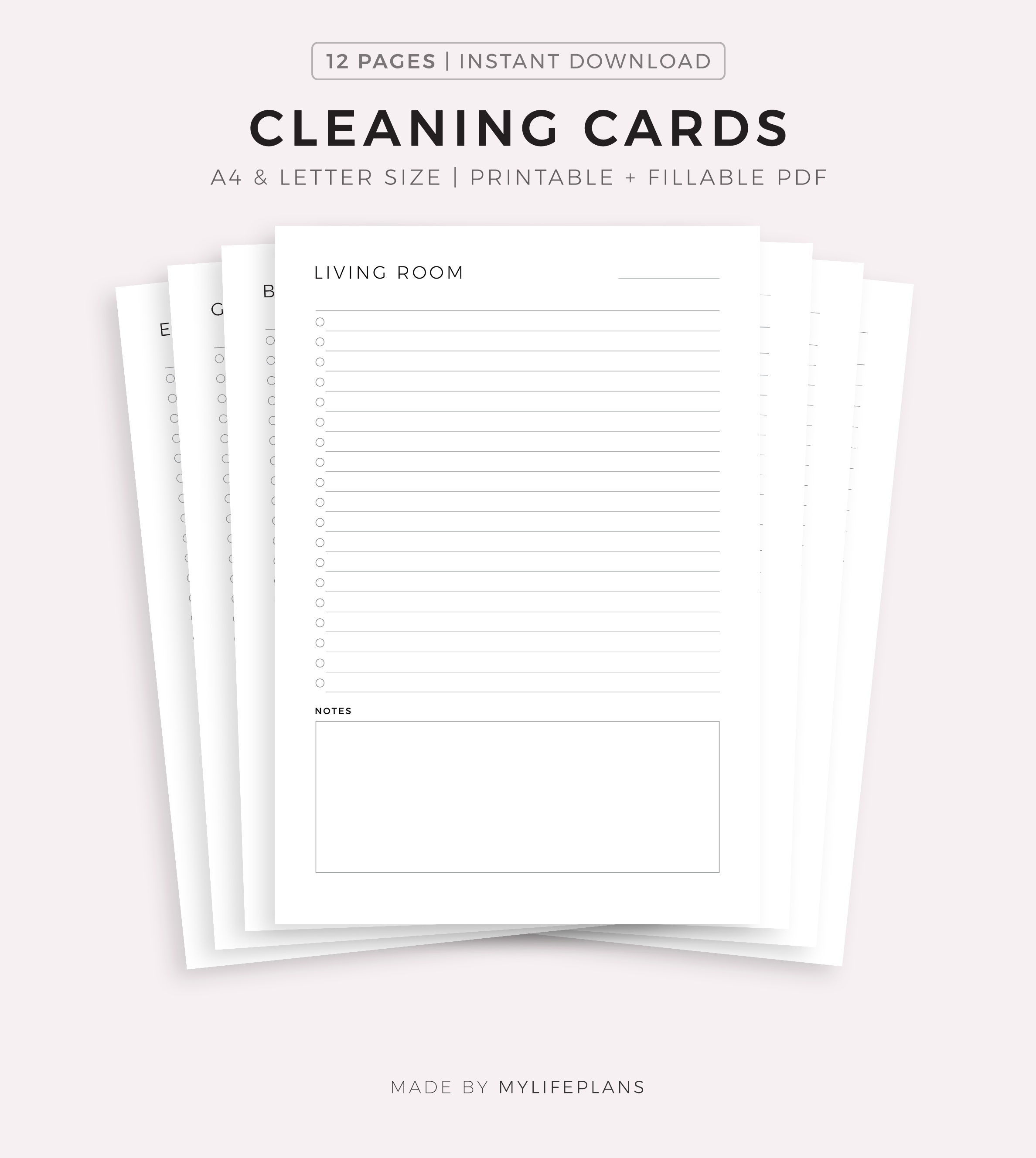 Printable House Cleaning Cards, Cleaning Checklist by Room, Cleaning ...