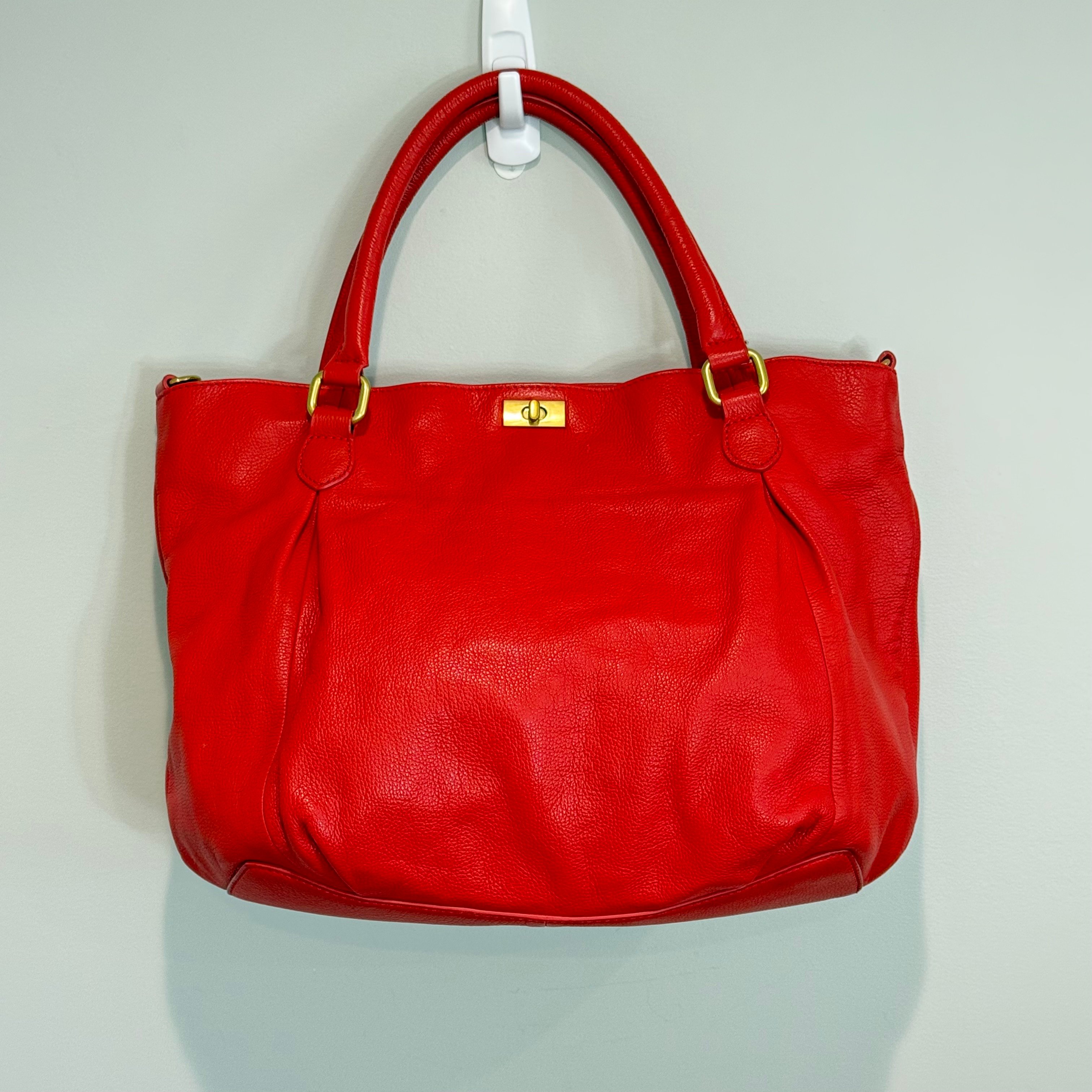 J.Crew orange red pebbled leather purse - Payhip