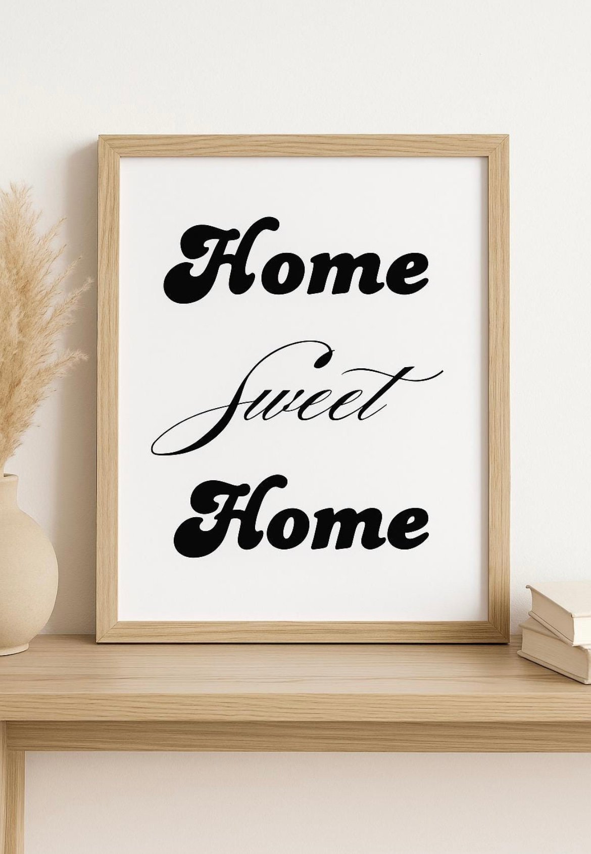 Home Sweet Home Typography Art: Modern Farmhouse Print (Digital ...
