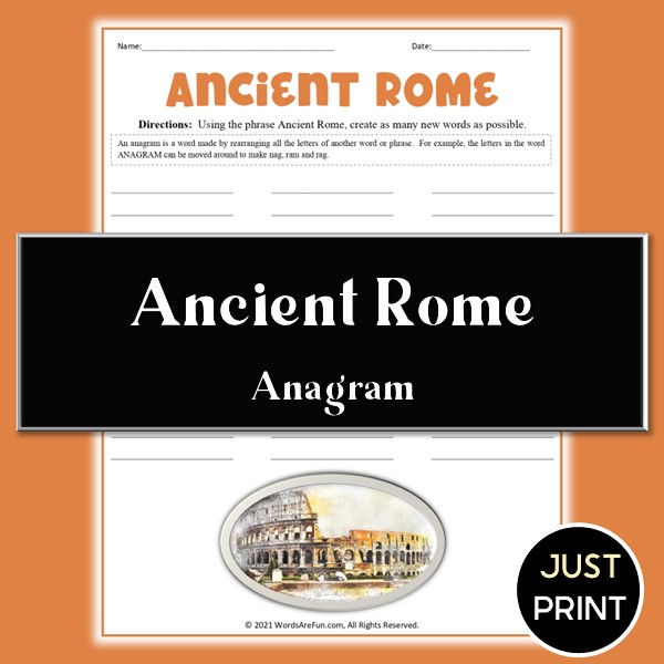 Ancient Rome Activity Bundle – Word Search, Word Scramble & Anagram ...