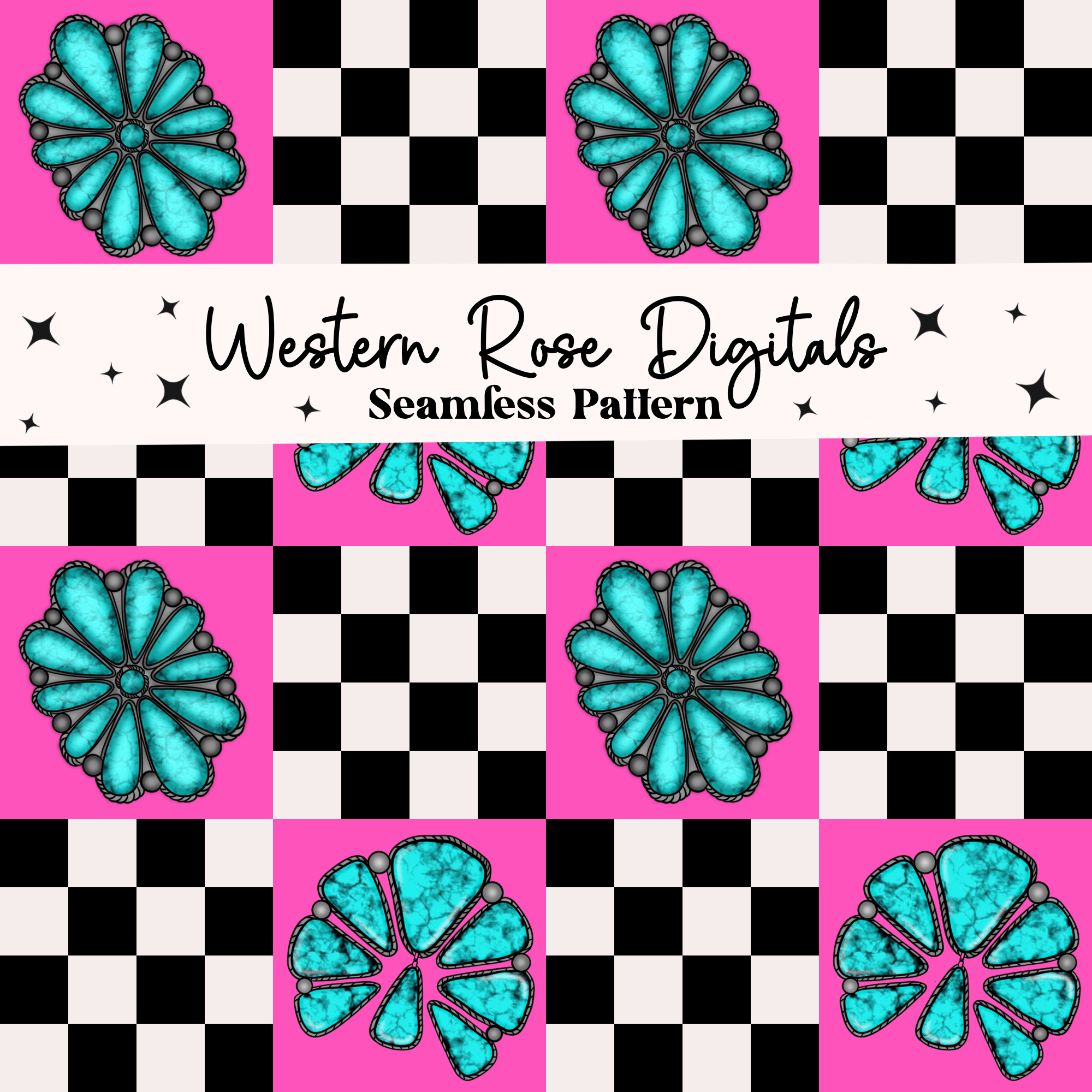 Checkered Turquoise Stone Seamless - Payhip