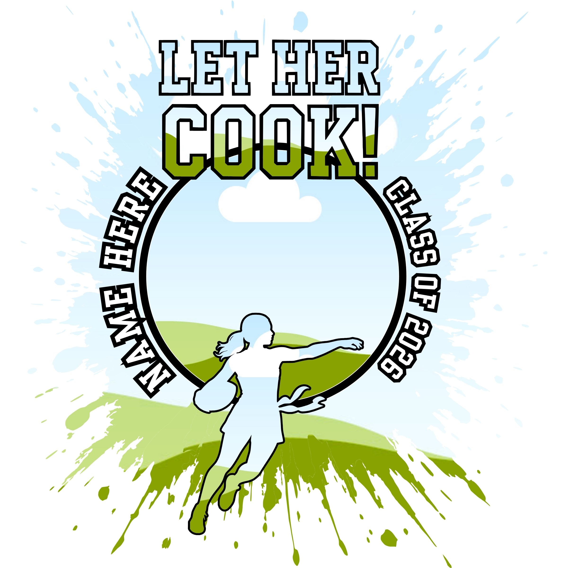 "Let Her Cook!" Flag Football Frame Template | Editable Canva Design ...