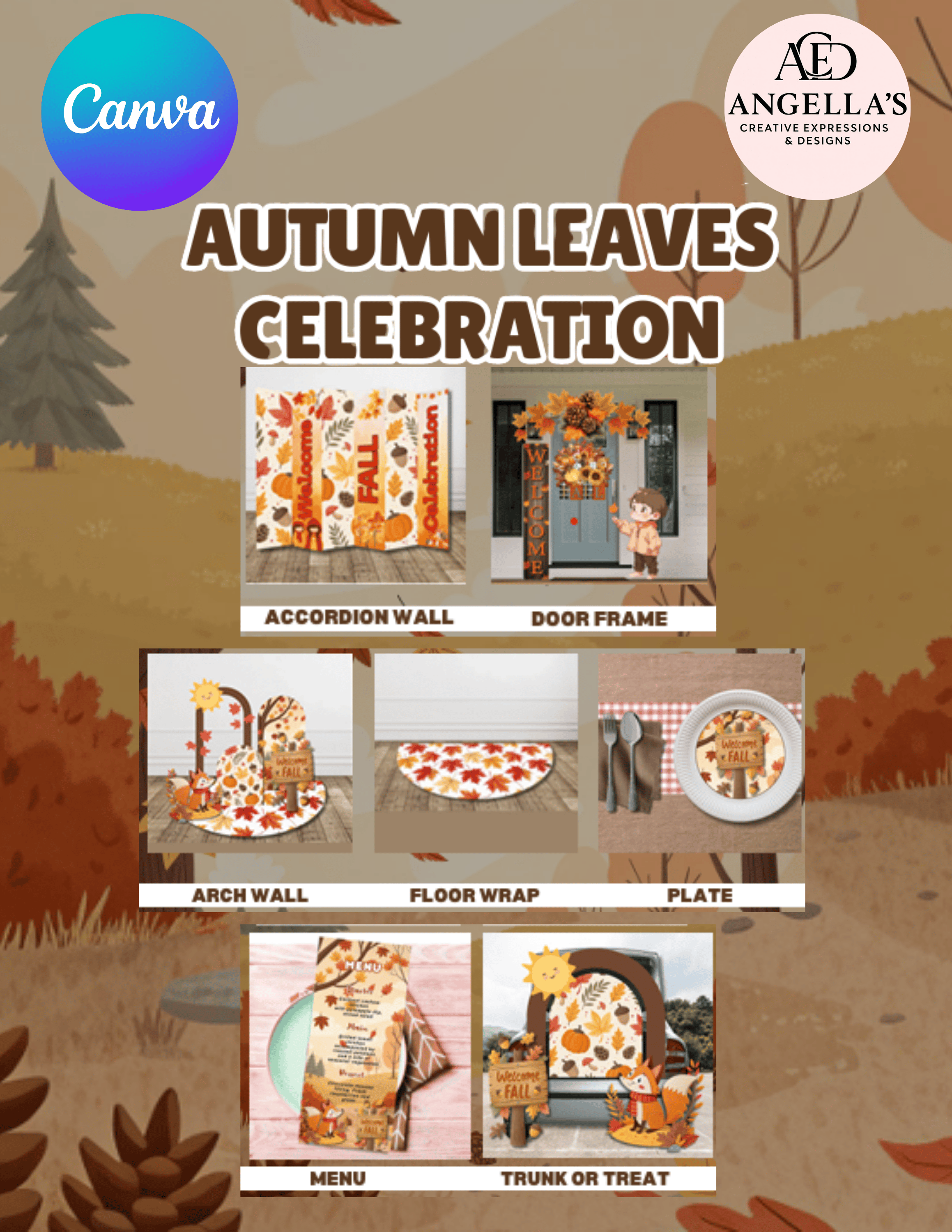 Autumn Leaves Digital Party Bundle - Payhip
