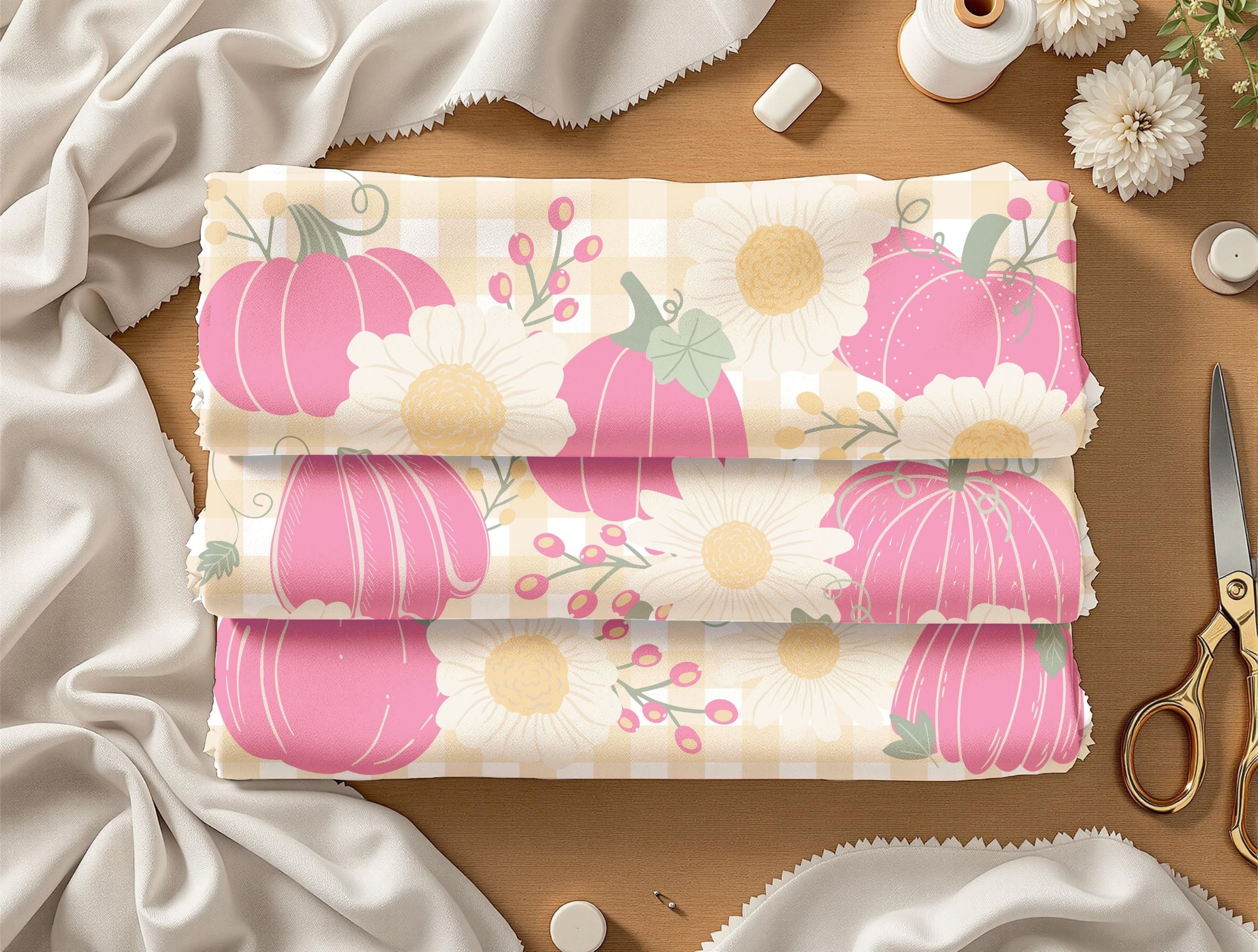 Pink Pumpkin & Daisy Seamless Pattern – Fall Autumn Digital Download - Payhip