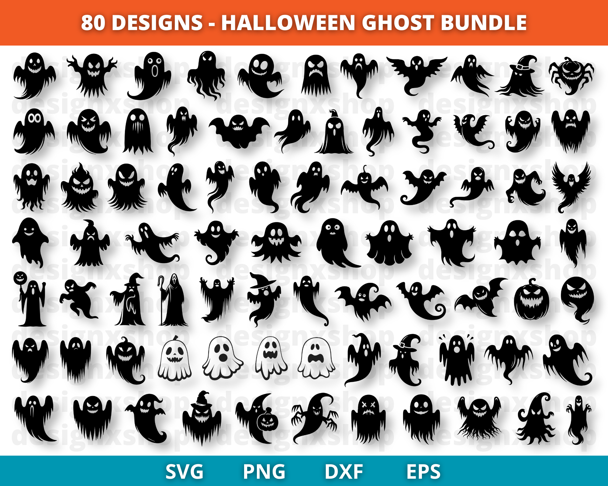 Ghost SVG Bundle, Ghost PNG Bundle, Ghost Clipart, Ghost SVG Cut Files ...