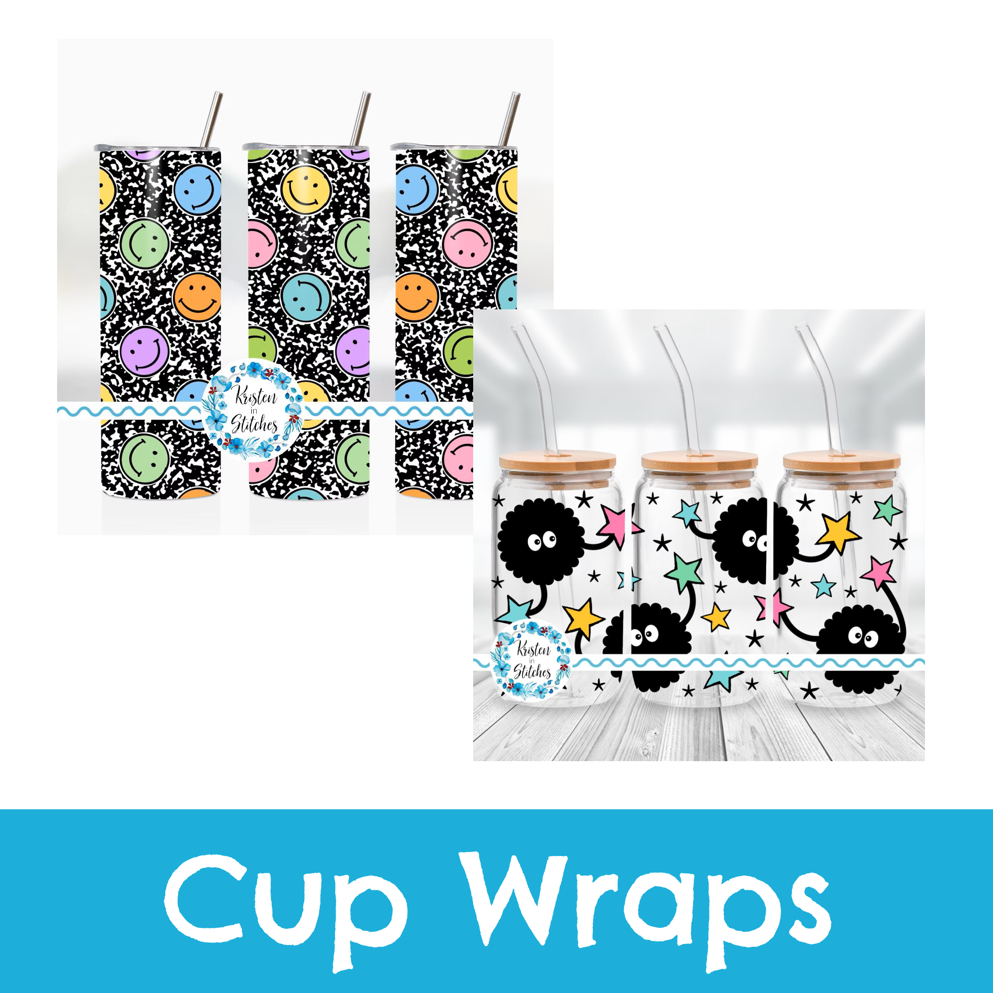 KristenInStitches - Cup Wraps for Glass Cups and Tumblers - Payhip