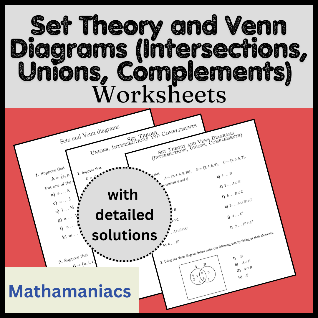Set Theory and Venn Diagrams (Intersections, Unions, Complements ...