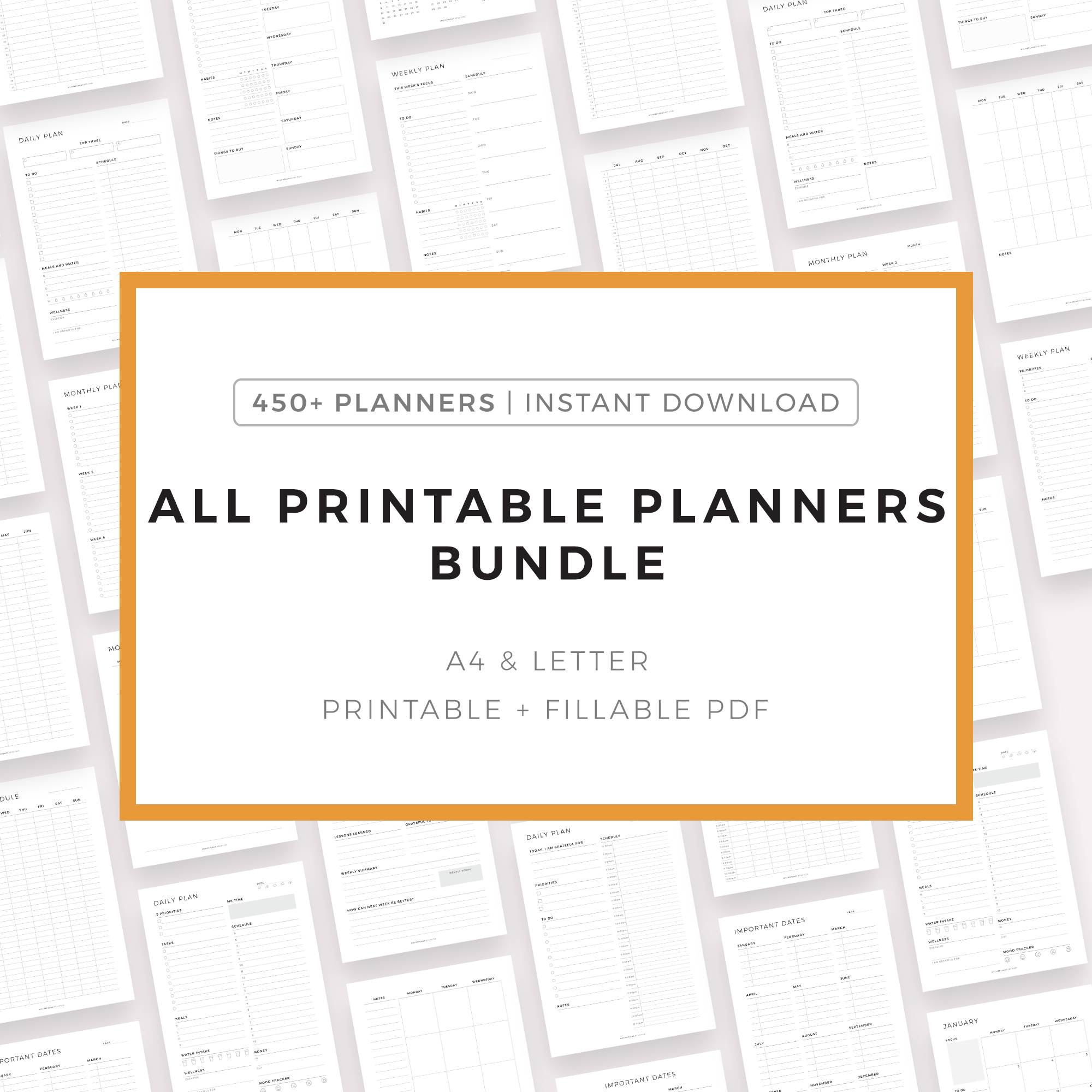 All Printable Planners Bundle, A4/Letter Size, Instant Download - Payhip