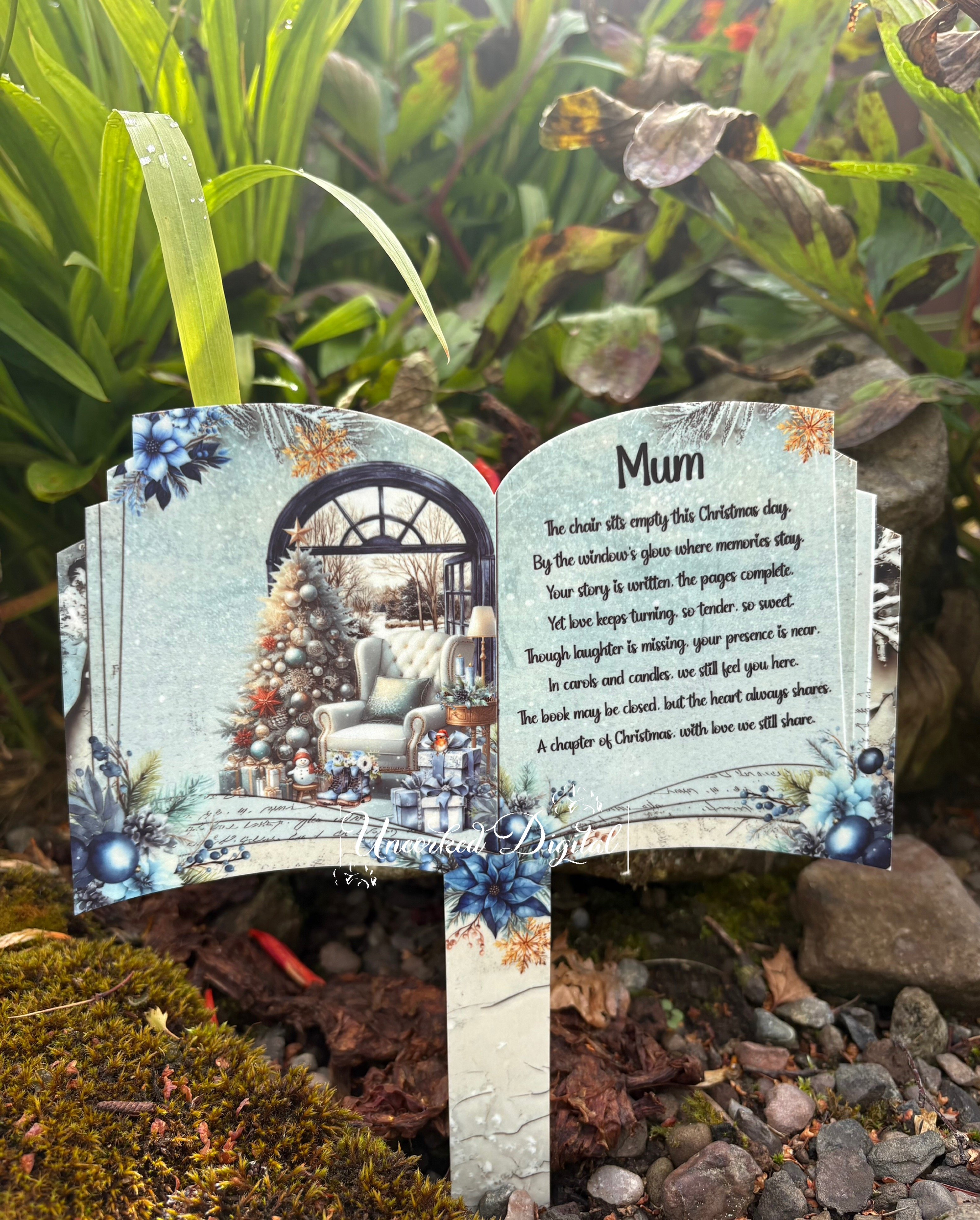 Winter Window open book grave marker with and without text and photo space (woodform) - Payhip