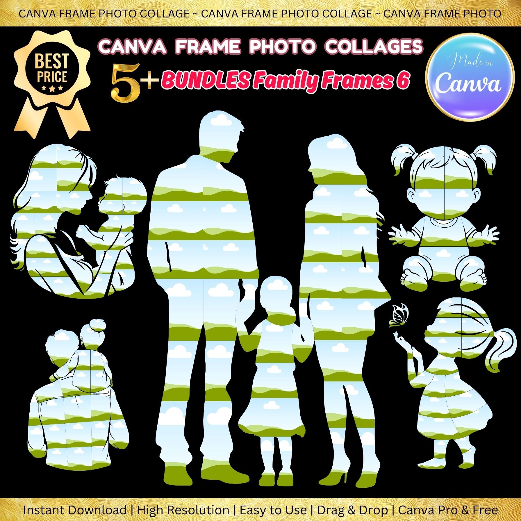 (SAVE 20%) 5 BUNDLES Family Frames 6 - Payhip