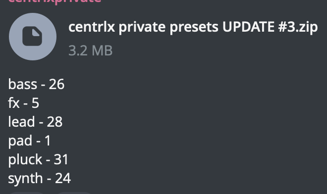 centrlx PRIVATE serum presets UPDATE #3 - Payhip