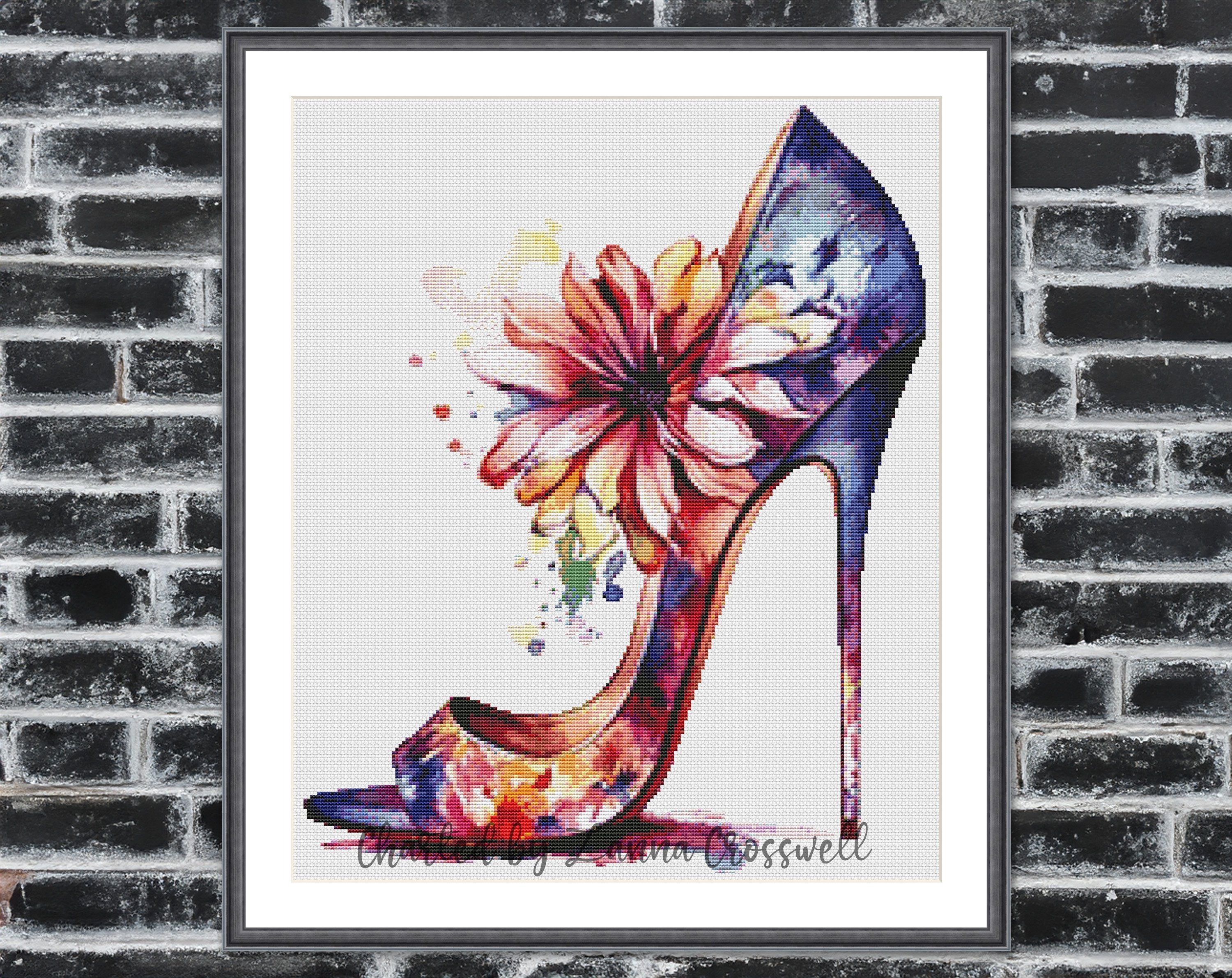 The Blooming Stiletto 2 - Floral Modern Partial Coverage Counted Cross ...