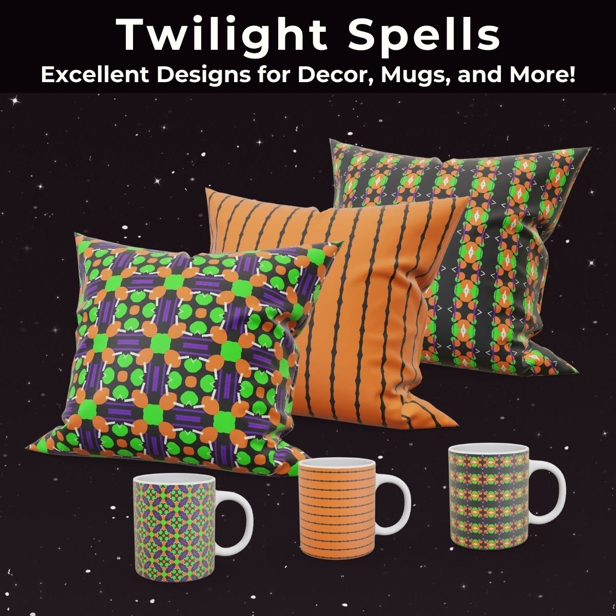Twilight Spells - 5 Digital Seamless Patterns - Instant Download