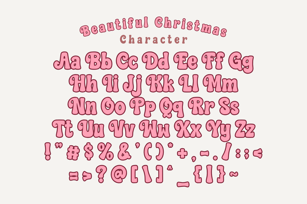 Beautiful Christmas - Retro Groovy Font for Cricut and Sublimation