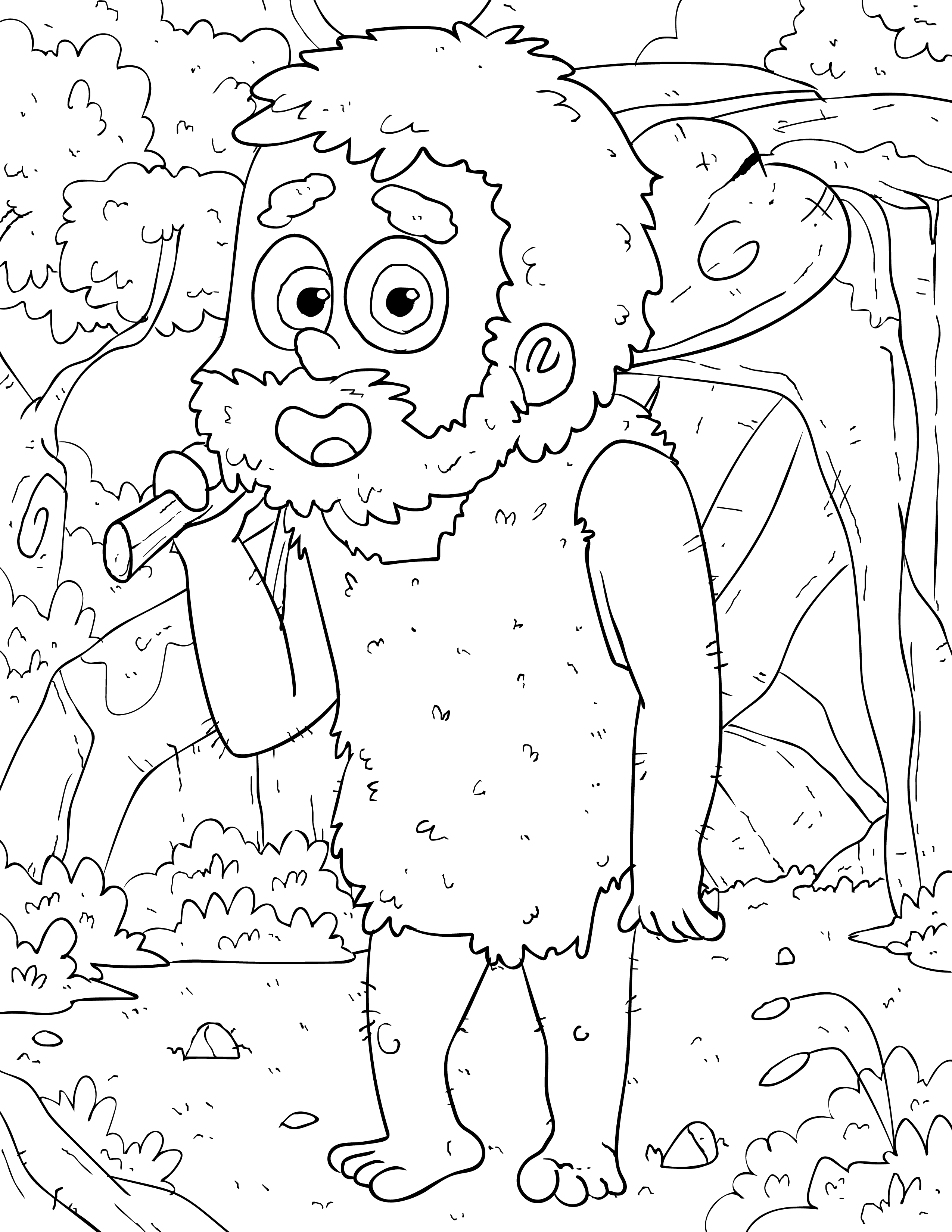Caveman Coloring Sheets – Free - Payhip