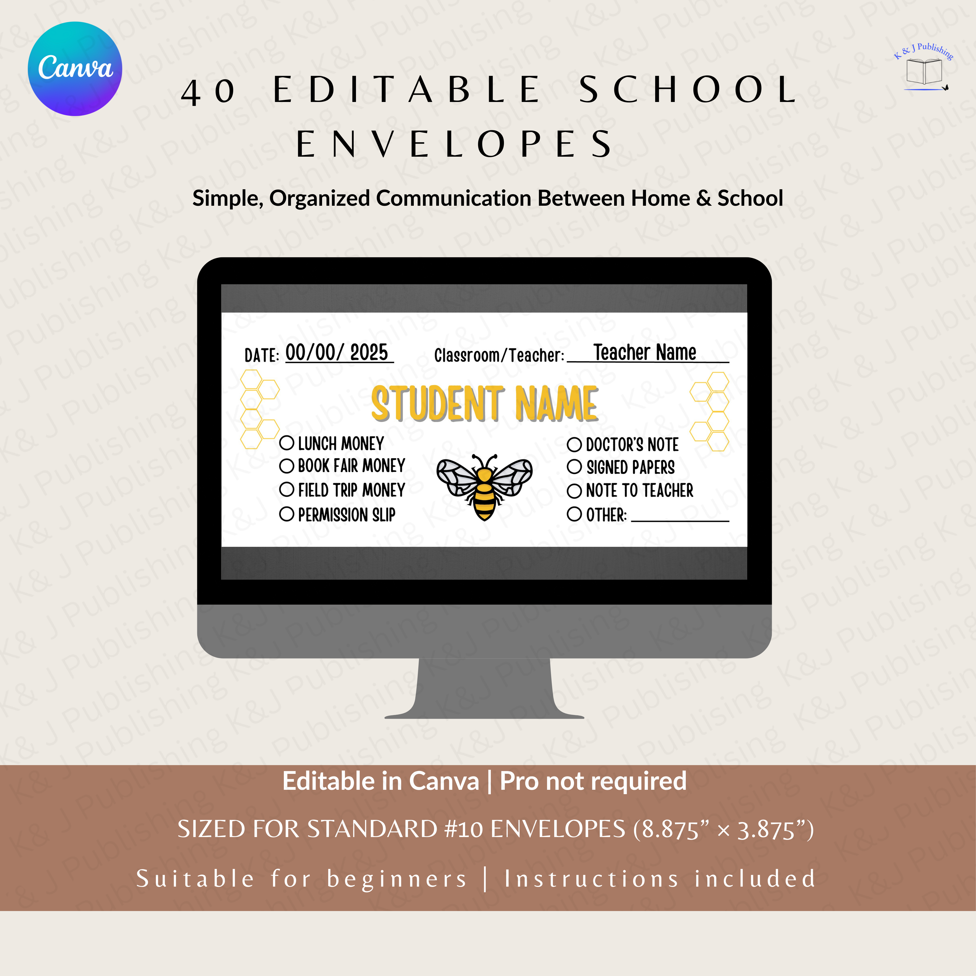 40 Editable School Envelopes | Printable & Editable Templates - Payhip