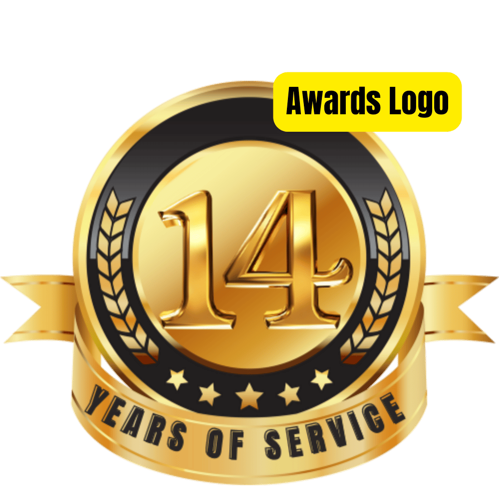14 year of service emblem to elevate award Certificate template ...