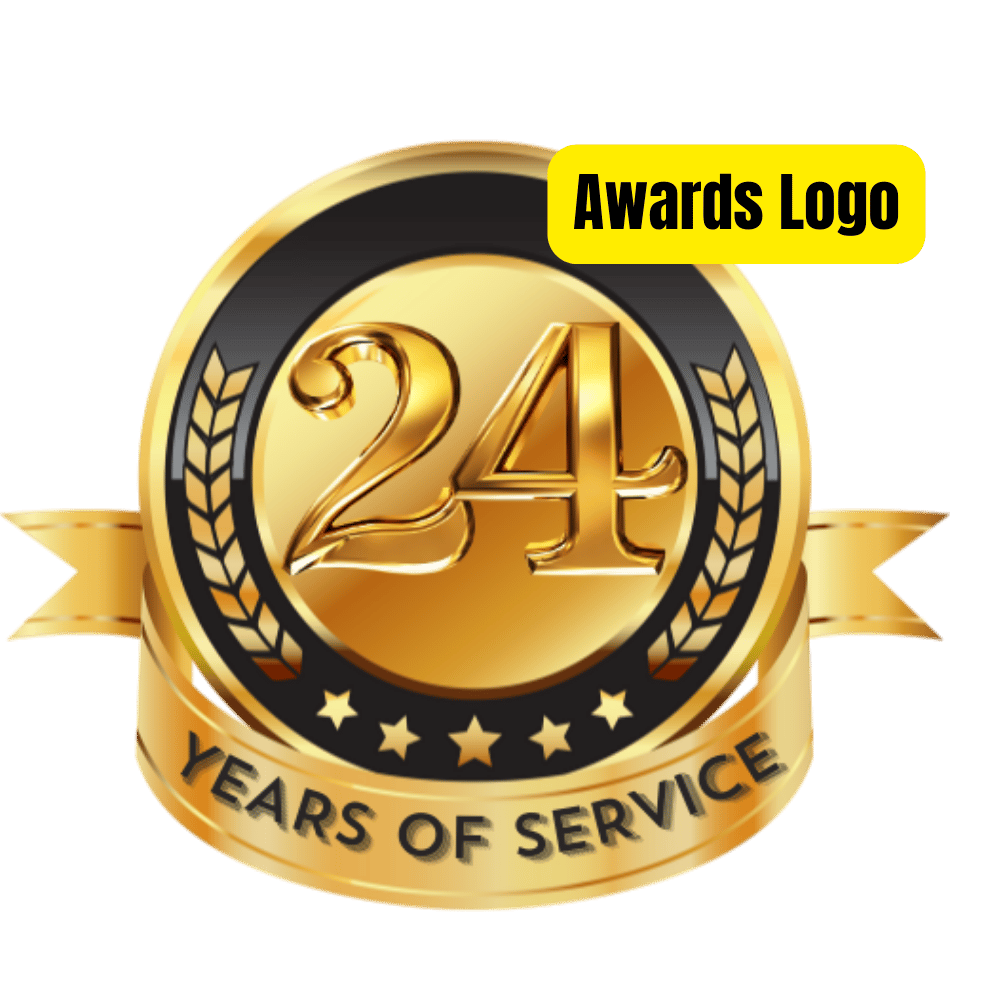 24 year of service emblem to elevate award Certificate template ...