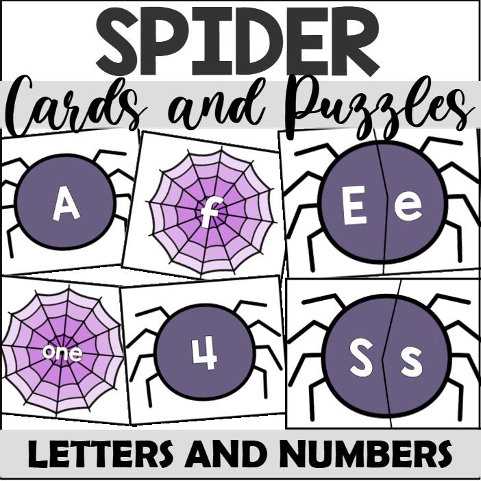 Spider Alphabet and Number Cards and Puzzles