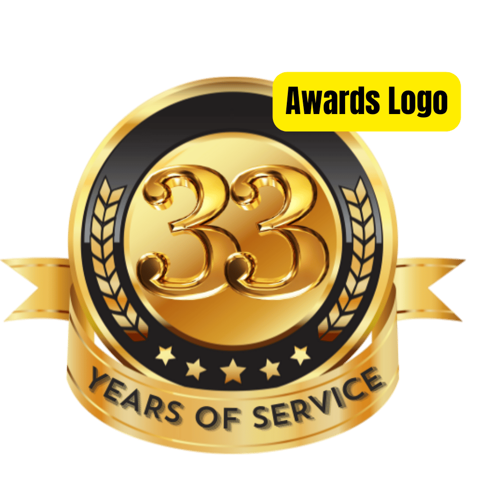 33 year of service emblem to elevate award Certificate template ...
