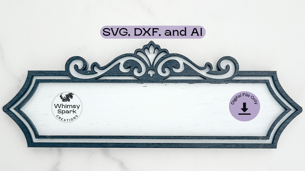 Ornate Long Frame SVG Set of 4 Lasercut Narrow Baroque Plaques for ...