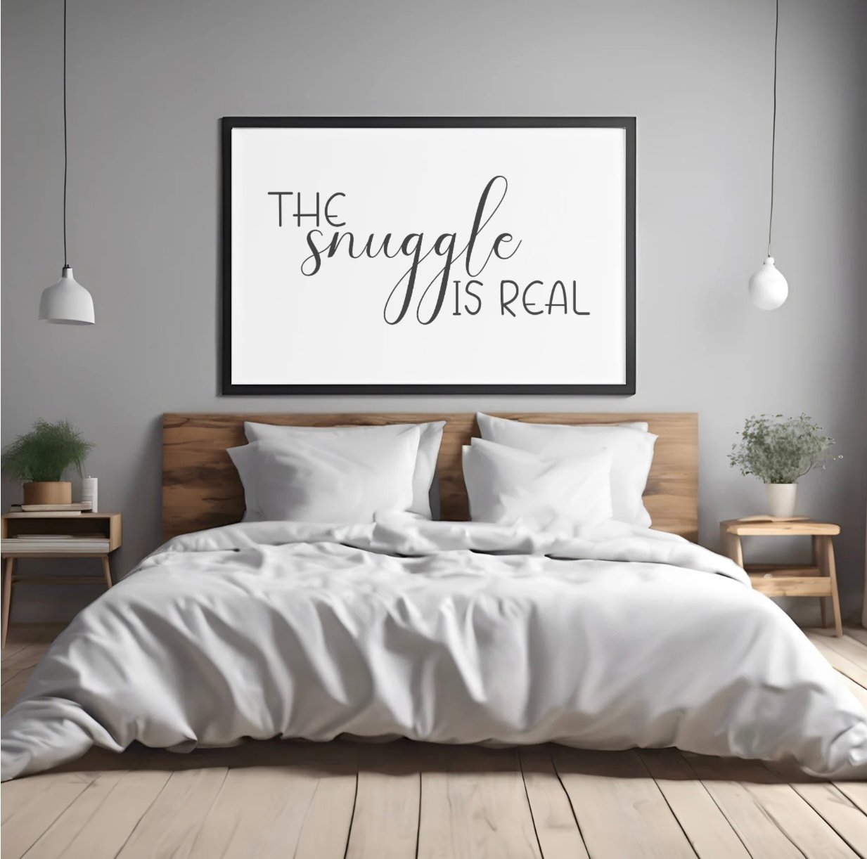 The Snuggle Is Real Wall Art | Cozy Printable Quote Sign | Neutral Home ...