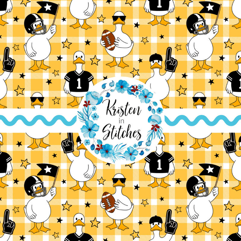 Silly Goose Football Team Spirit Seamless Pattern, Pittsburgh Steelers ...