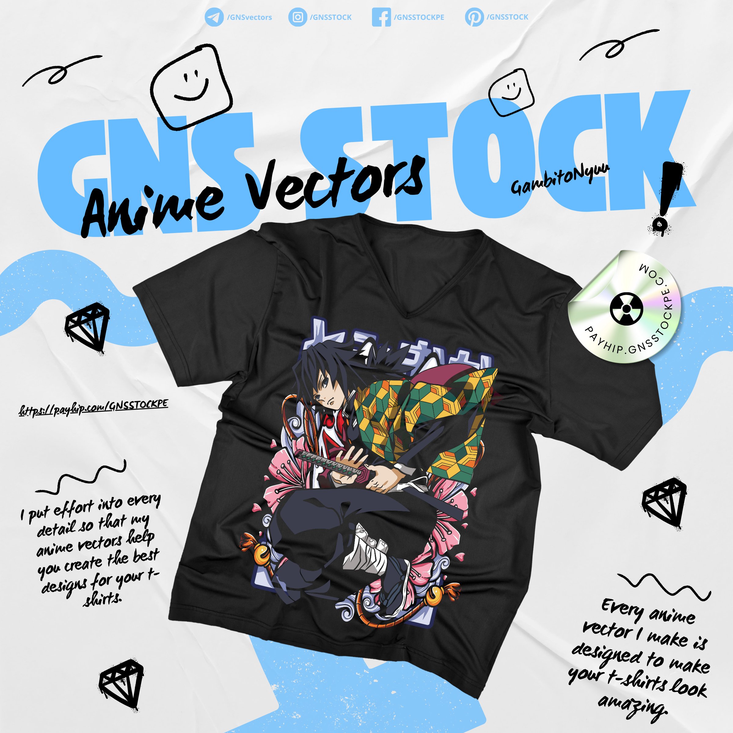 Anime Vector – Giyu Tomioka | Demon Slayer: Kimetsu no Yaiba | Design ...