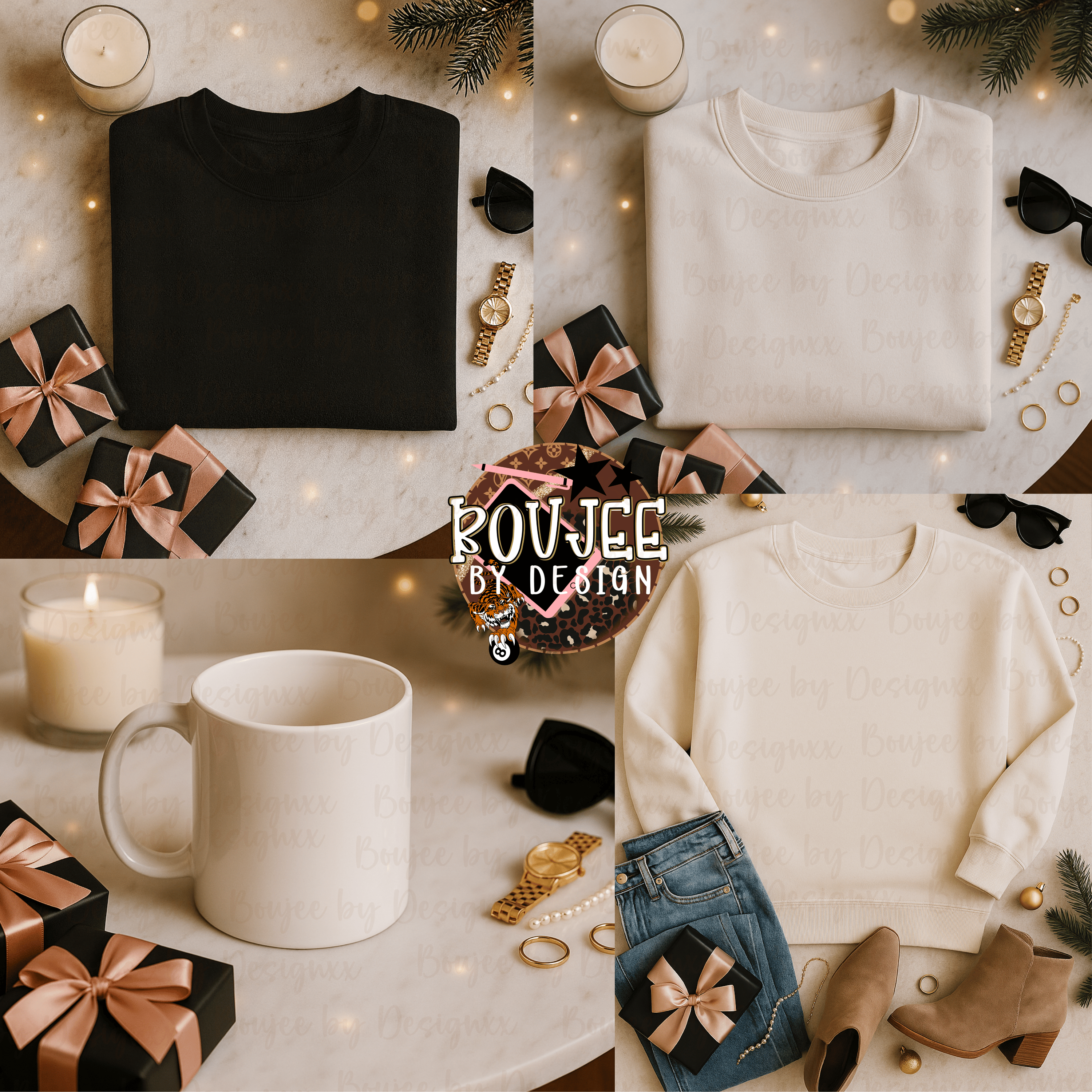 Christmas Cozy Mockup Bundle | Sweatshirt, Tee, Mug & Flatlay Styled ...