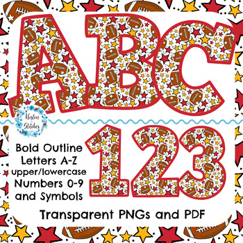 Football Alphabet Letters A-Z Numbers 0-9 Symbols PDF Transparent PNGs ...