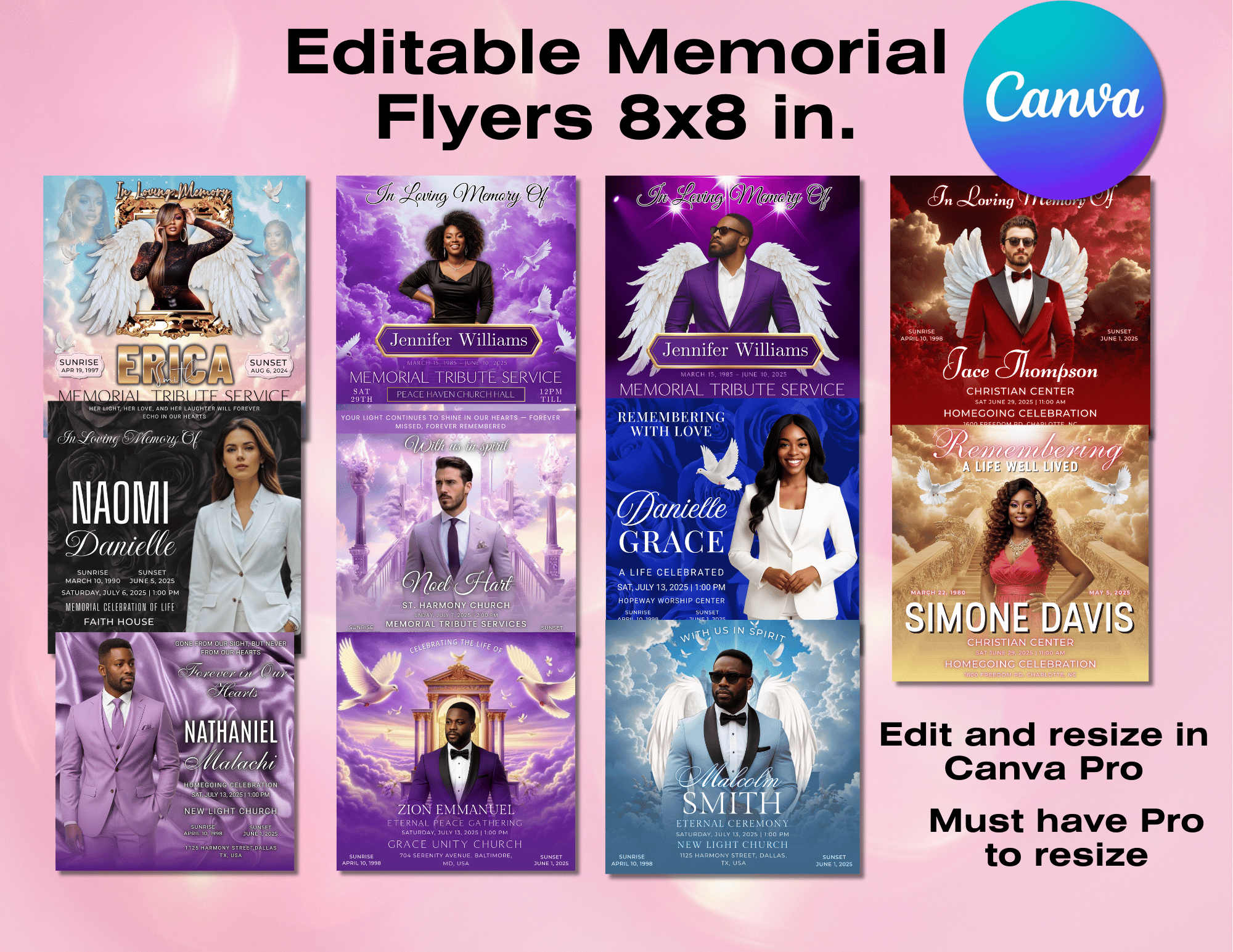 Editable Memorial Flyers Bundle - Payhip