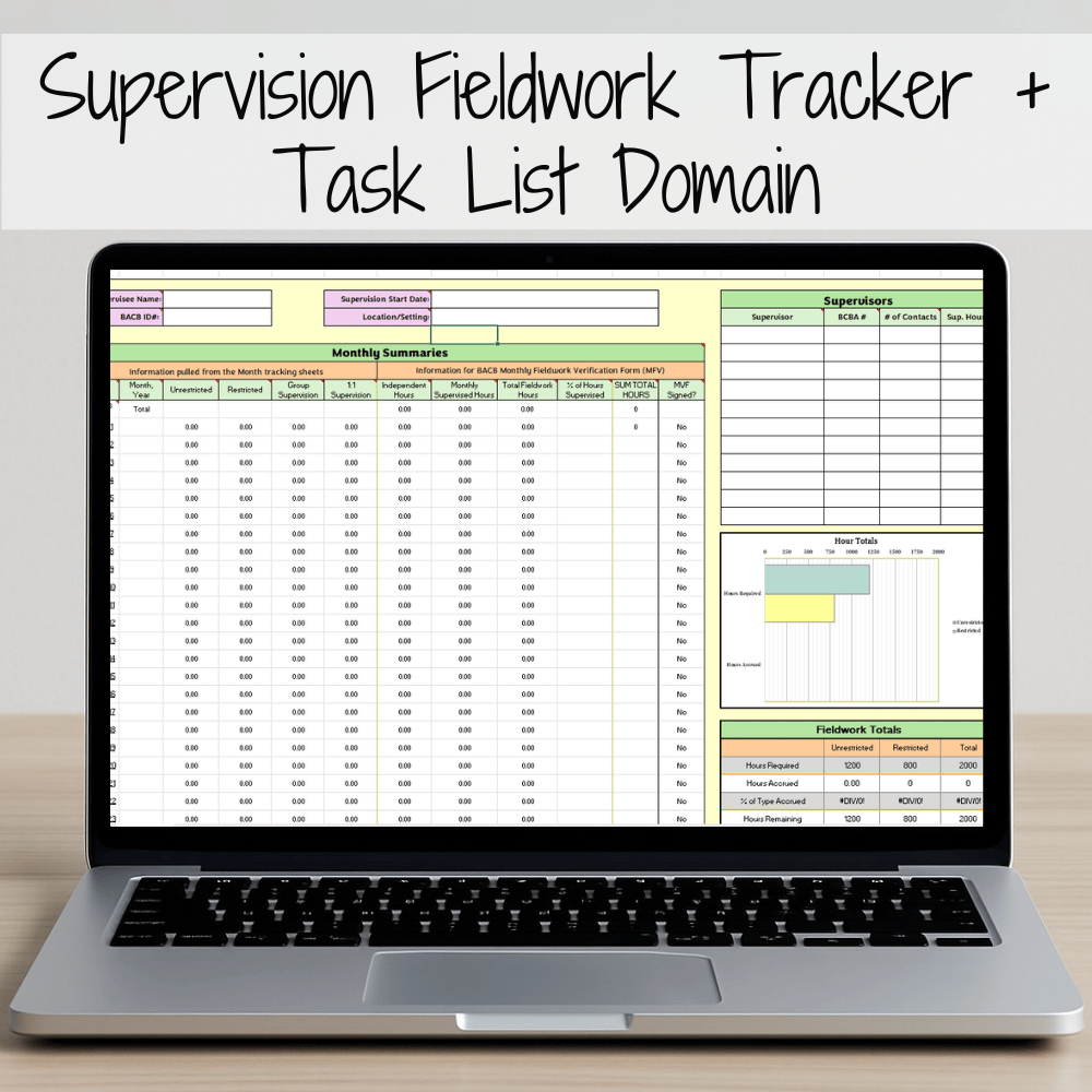 Supervision Fieldwork Tracker Task List Domain Tracker - Payhip