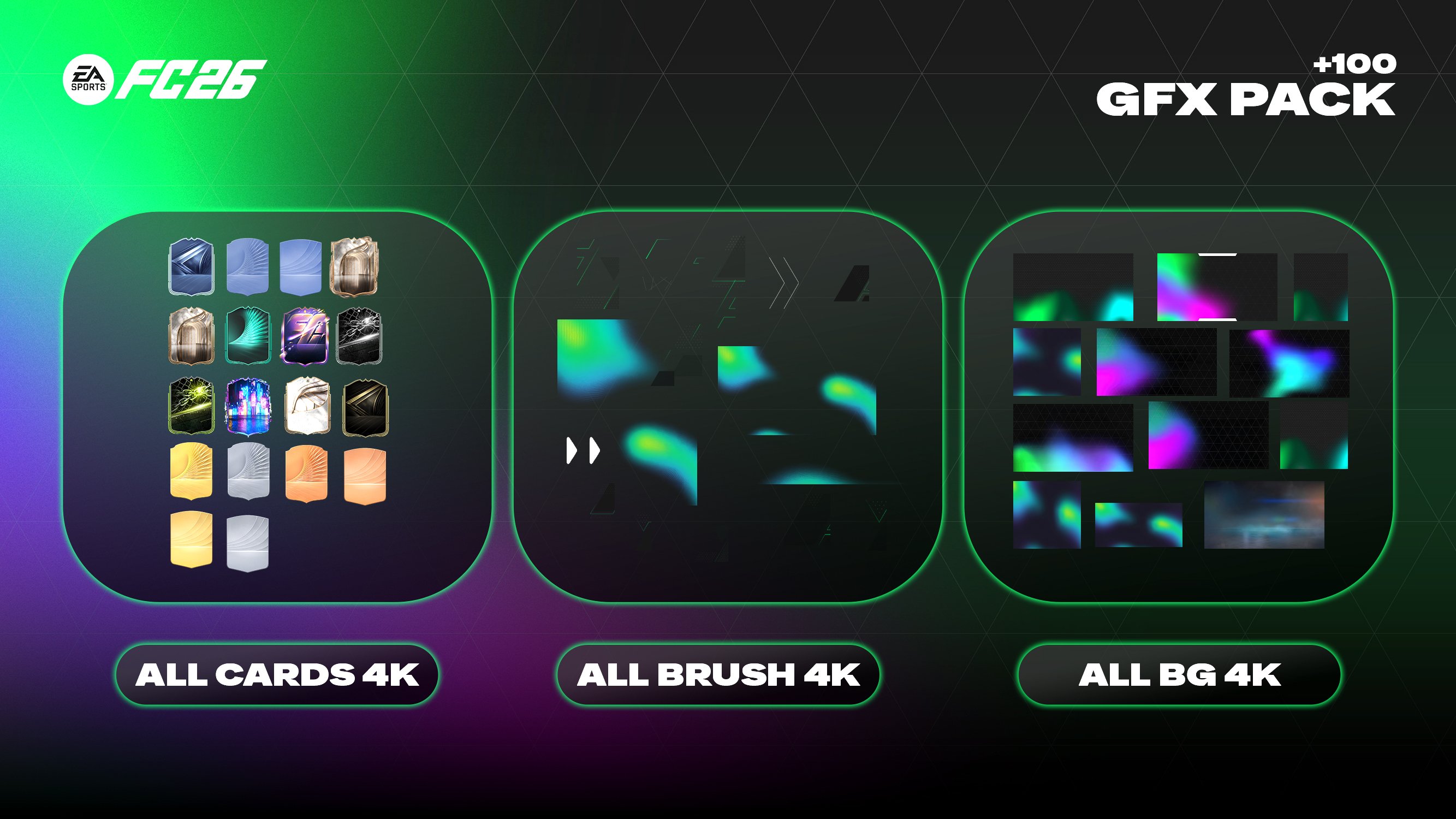 FC26 Graphic Pack – 300 Design Assets for Creators (Free Updates)