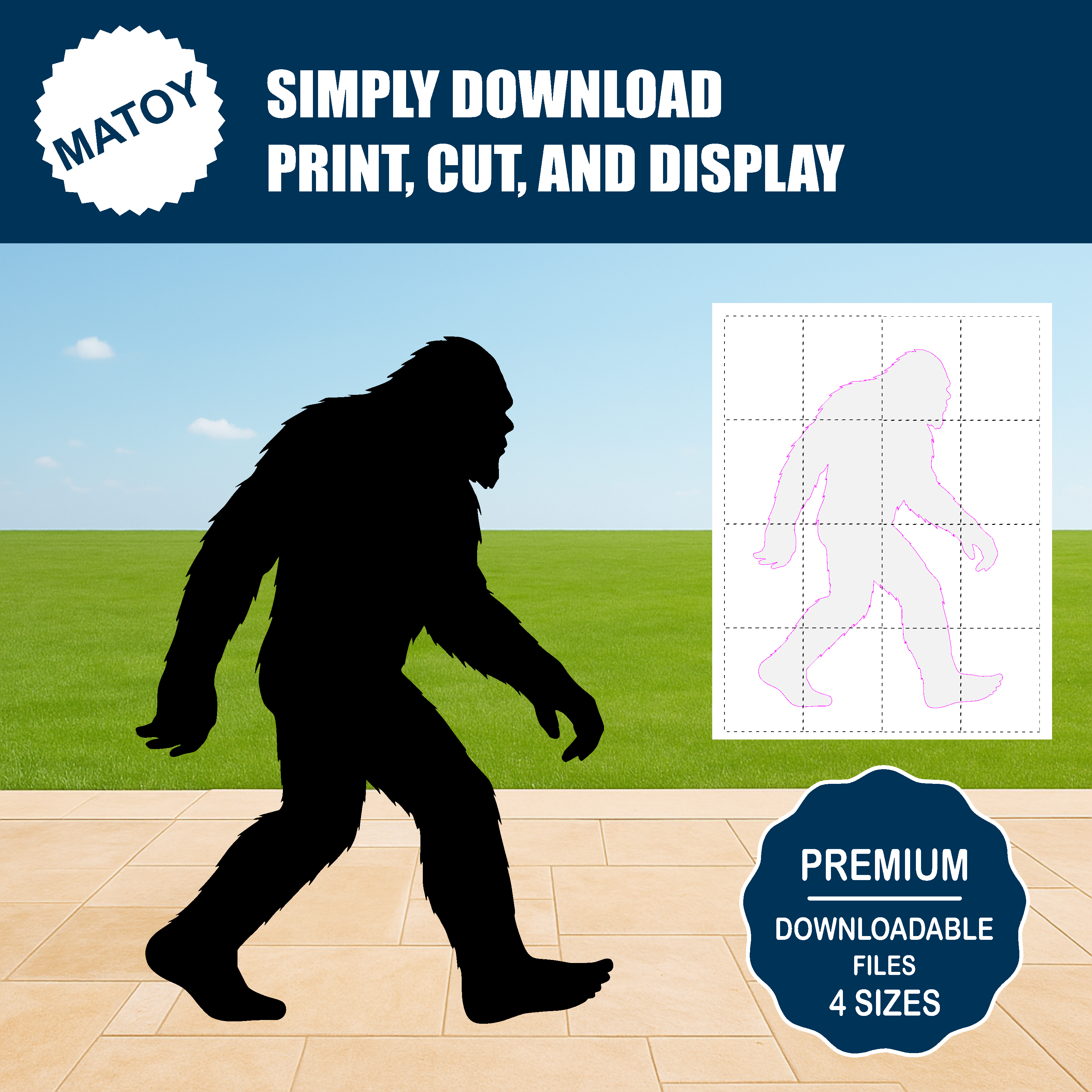 Sasquatch Bigfoot Party and Wall Decor | Printable Life-Size Silhouette ...