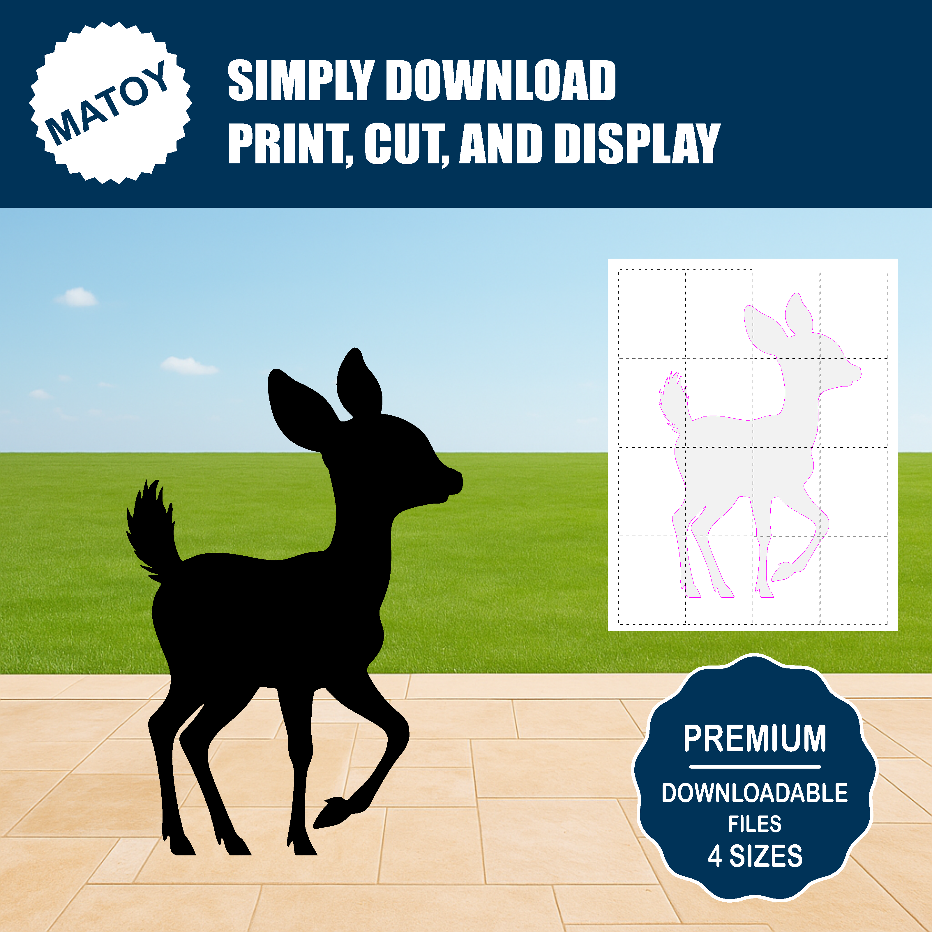 Baby Deer Doe Party and Wall Decor | Printable Life-Size Silhouette ...
