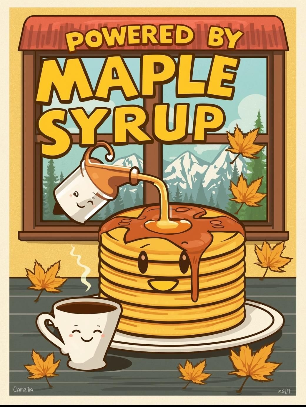 Powered by Maple Syrup. Digital Poster (Printable Art) - Payhip